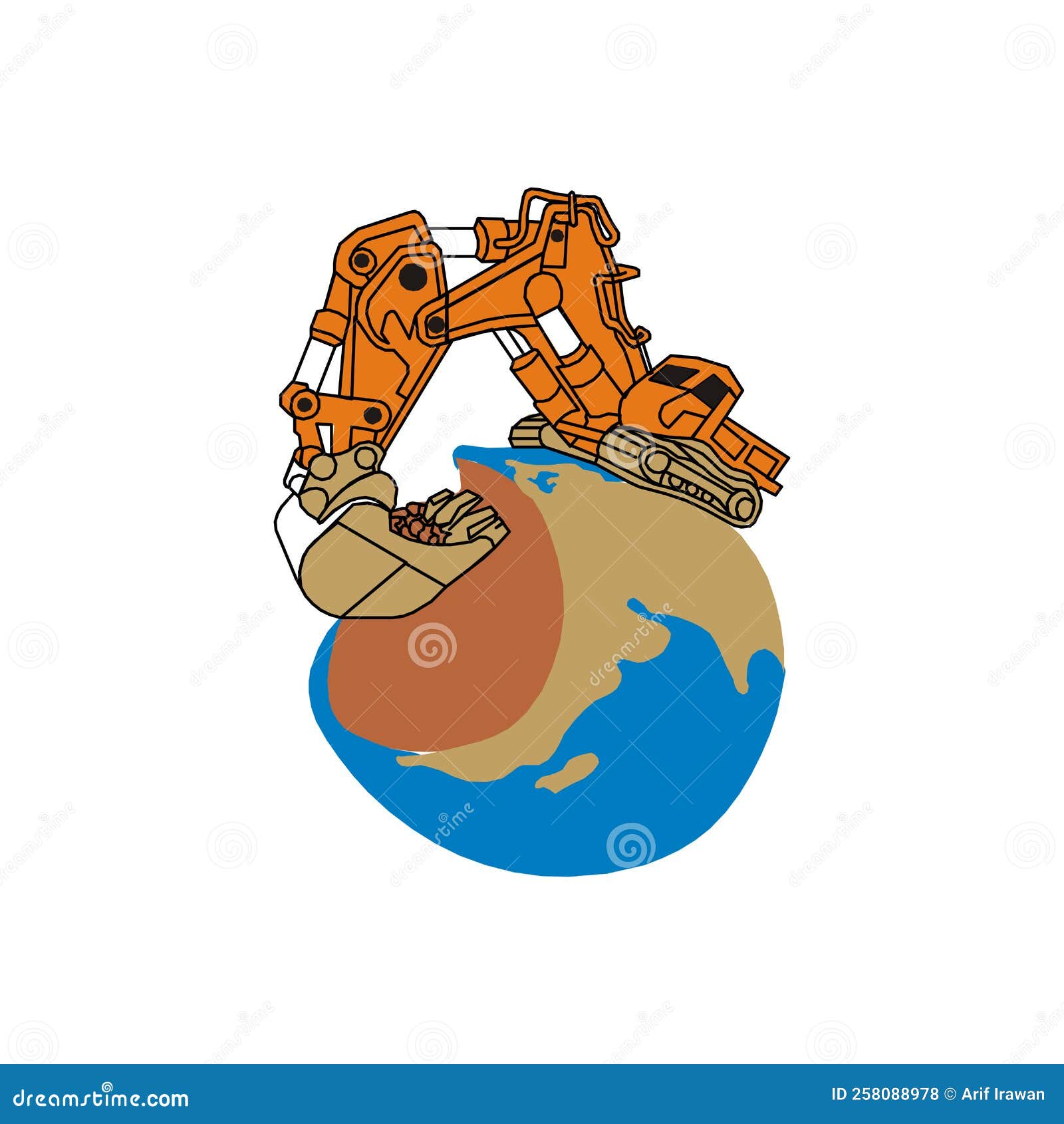 FLAT STICKER Excavator MINING Heavy Machine Stock Vector - Illustration ...