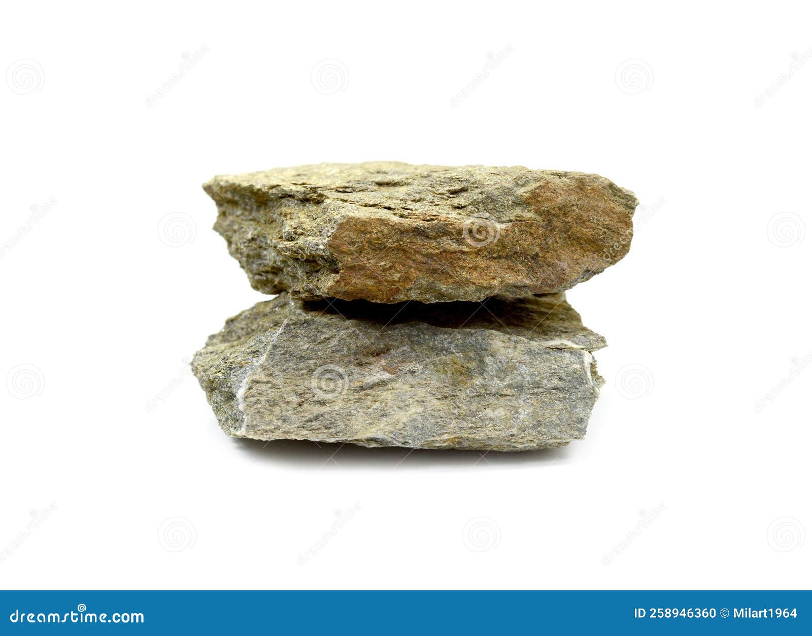 Flat Stone Isolated on White. Stock Photo - Image of cobble, block ...