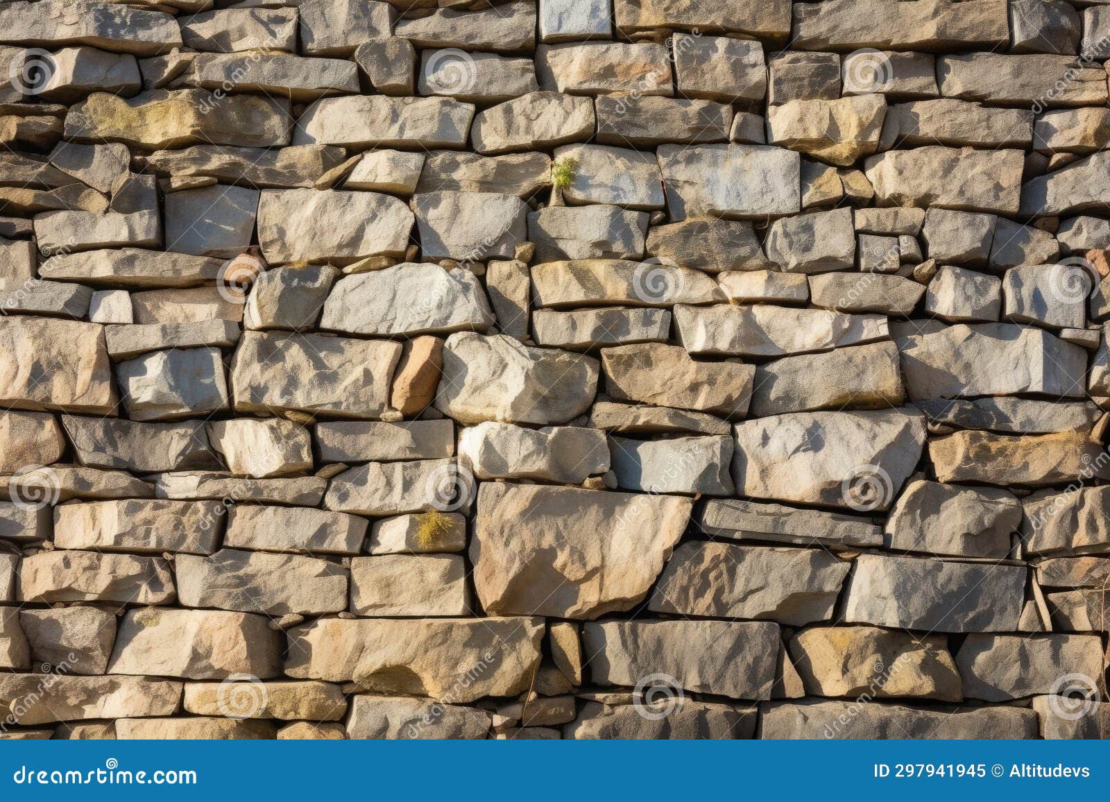Flat Stone Wall in Sunlight Stock Image - Image of masonry, outdoor ...