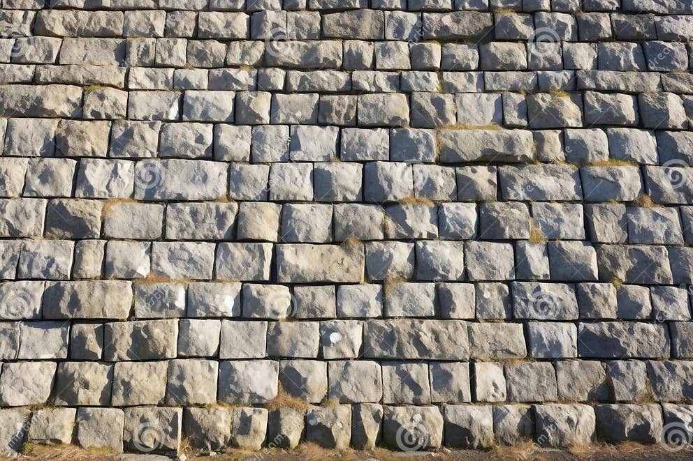 Flat Stone Wall in Sunlight Stock Image - Image of architectural, generated: 297949309