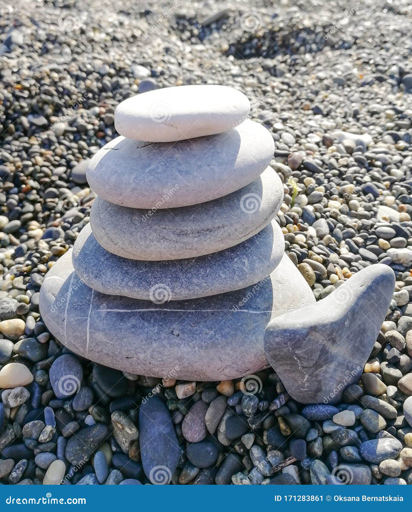 Flat Stones of Different Sizes on the Beach Stock Image - Image of size ...