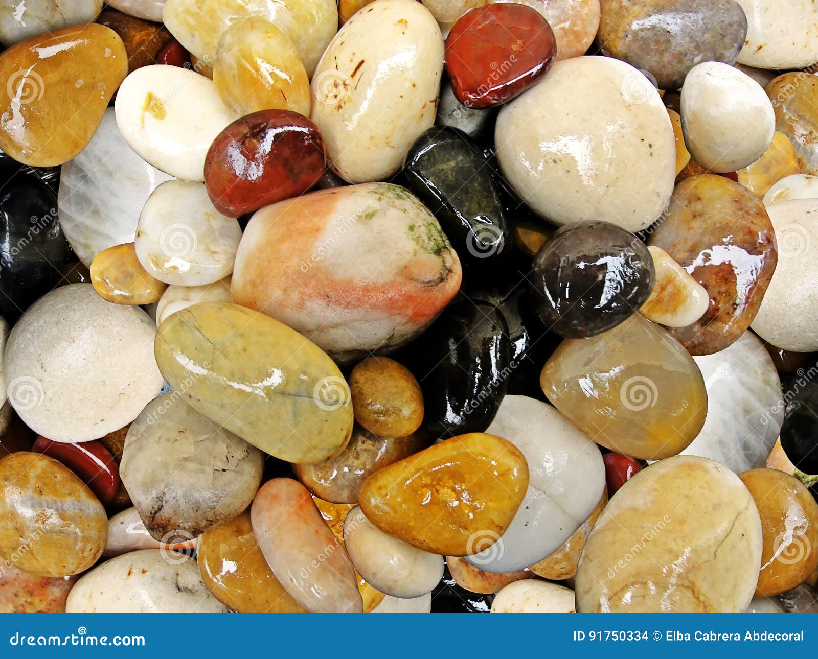 Smooth Round Polished Rocks Tumbled River Rock Stock Photo - Image of ...