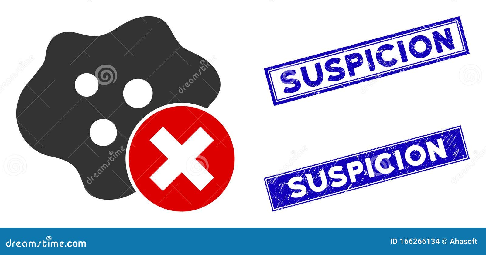 Flat Stop Infection Icon and Scratched Rectangle Suspicion Stamp Seals ...