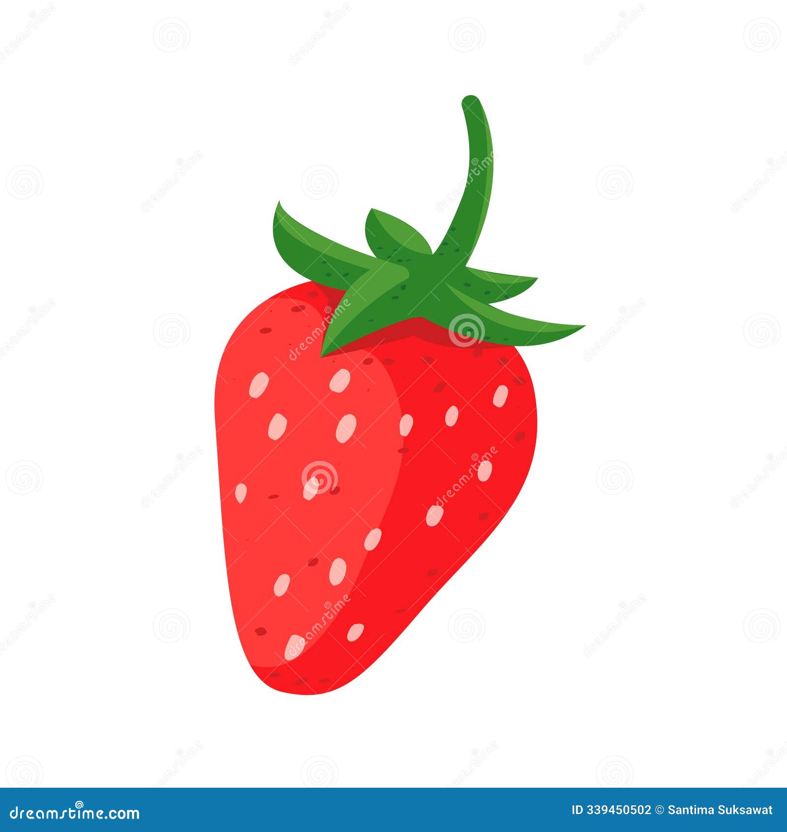 Flat Strawberry Vector Illustration Stock Illustration - Illustration ...