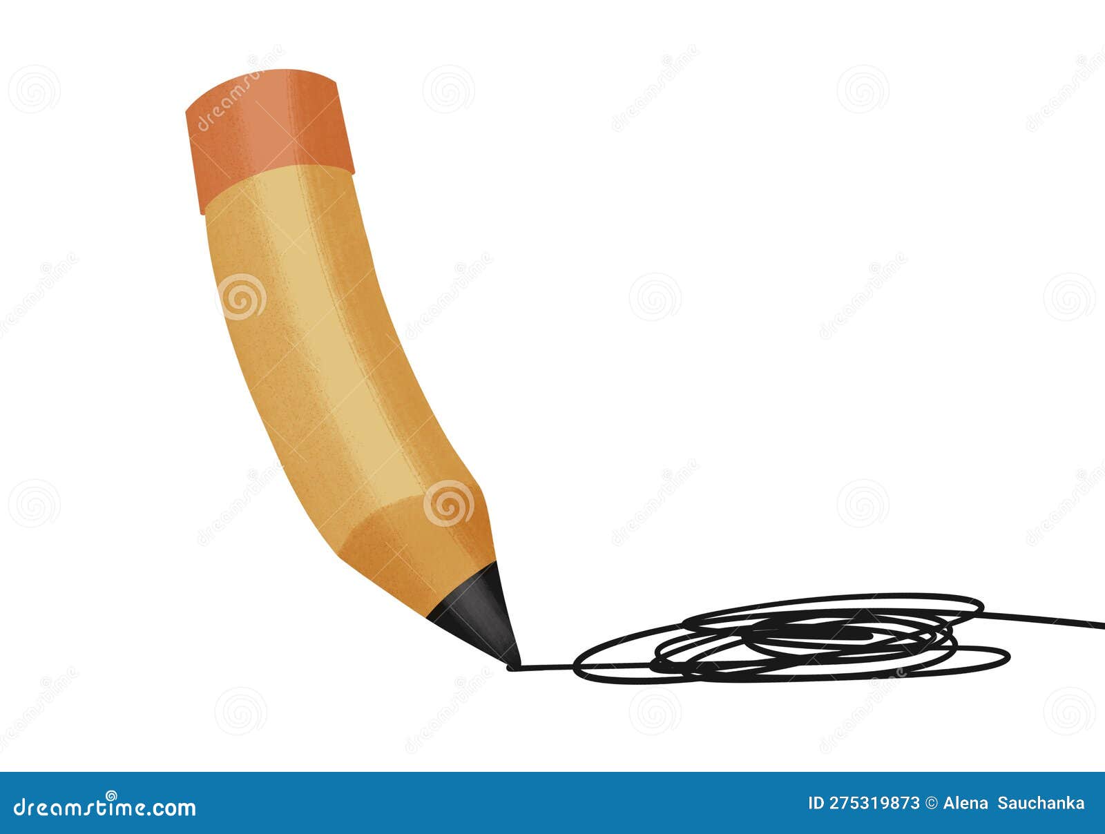 Flat Student Standing Pencil. Cartoon Character Pencil. Flat Character ...