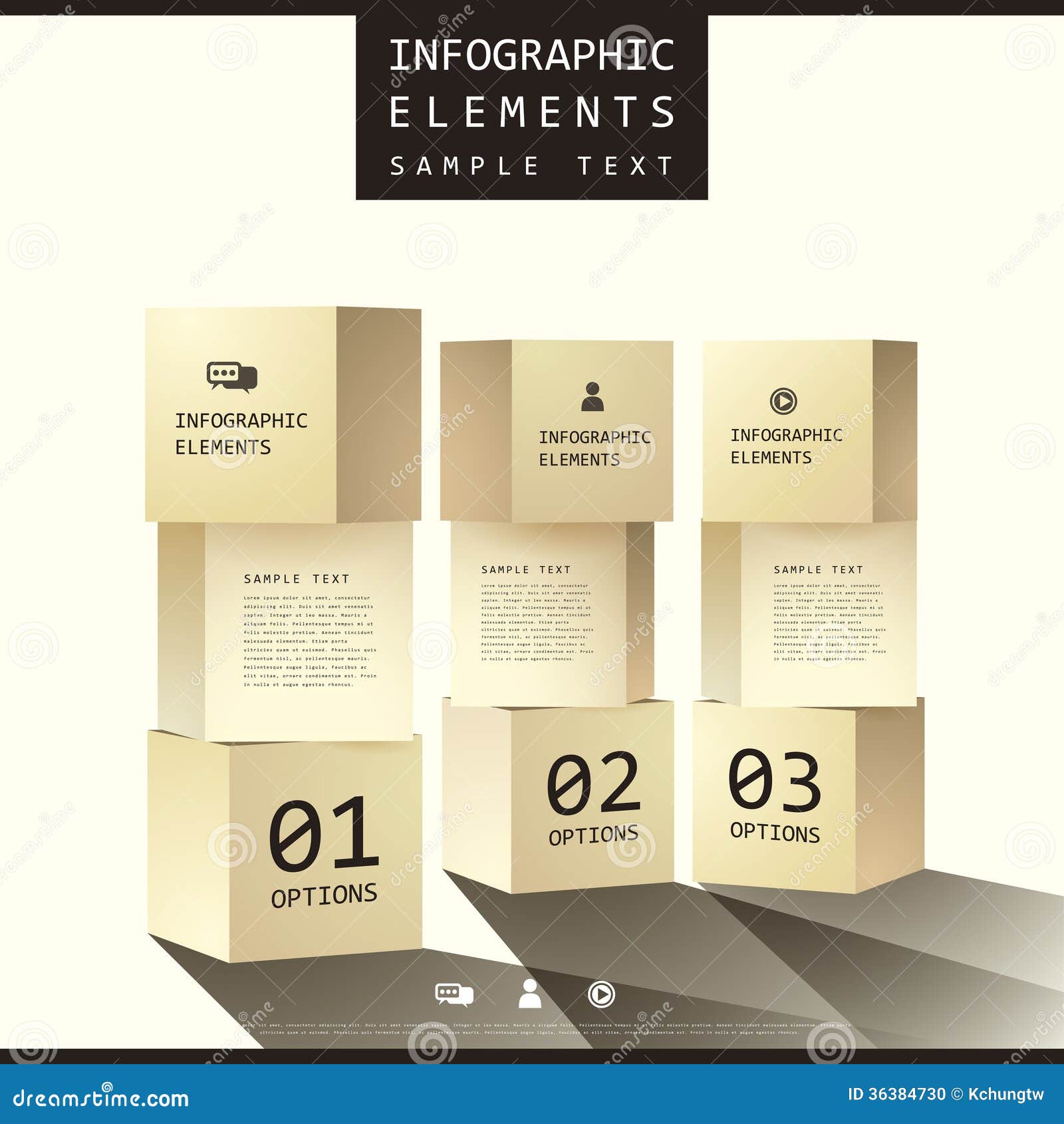 Flat Style Abstract Box Infographics Stock Vector - Illustration of ...