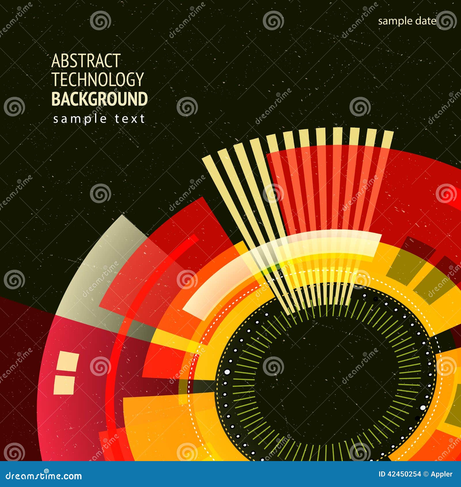 Flat Style Abstract Retro Technology Corner Stock Vector - Illustration ...