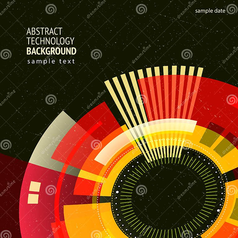 Flat Style Abstract Retro Technology Corner Stock Vector - Illustration ...