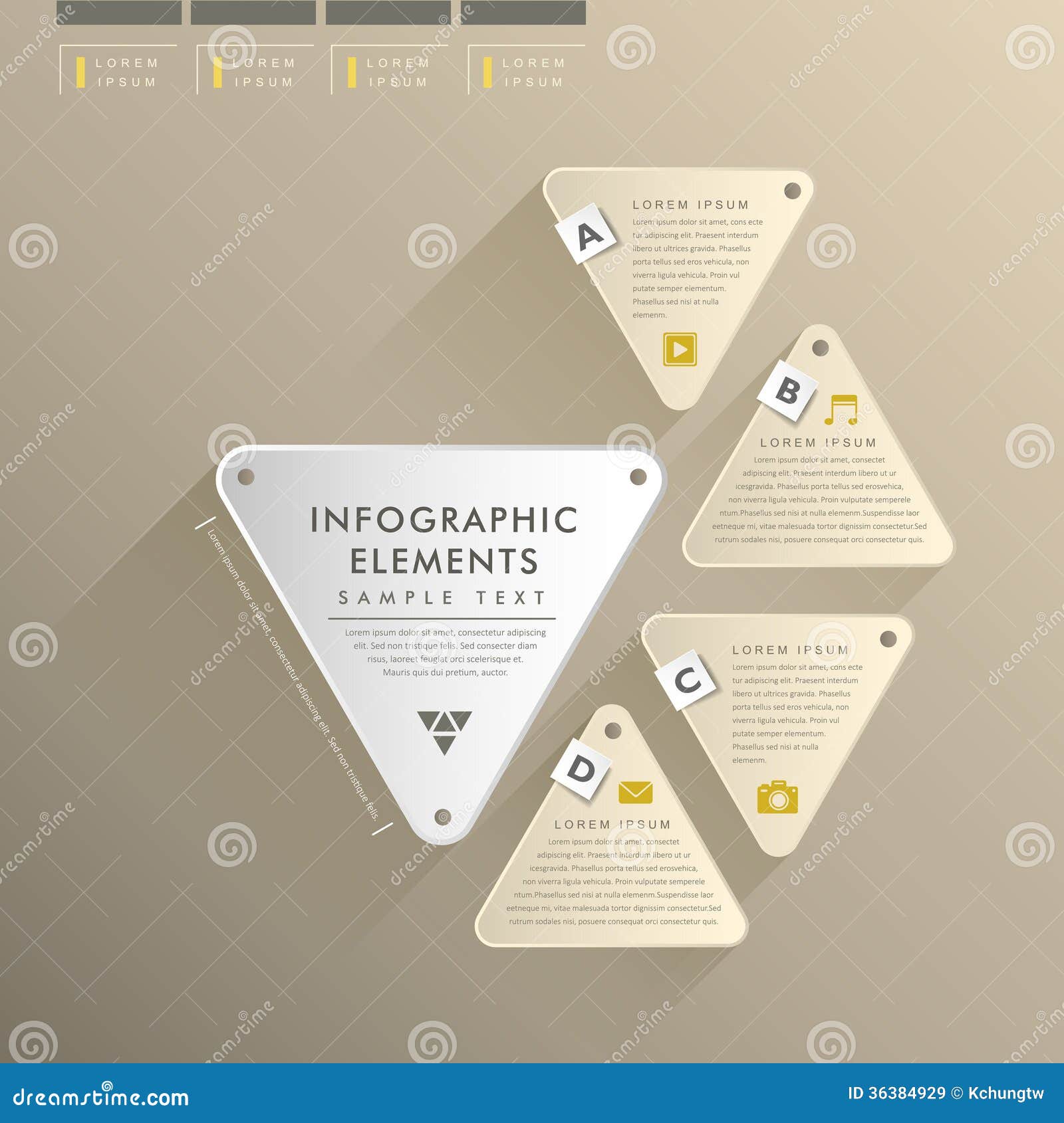 Flat Style Abstract Triangle Label Infographics Stock Vector ...