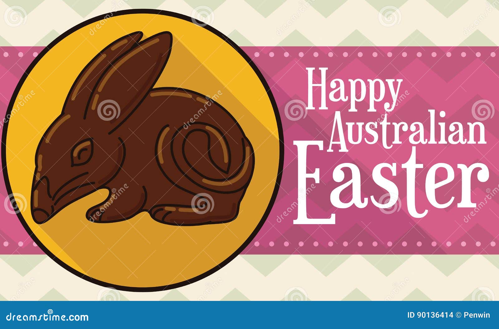 Flat Style Banner for Australian Easter Celebration with Chocolate ...