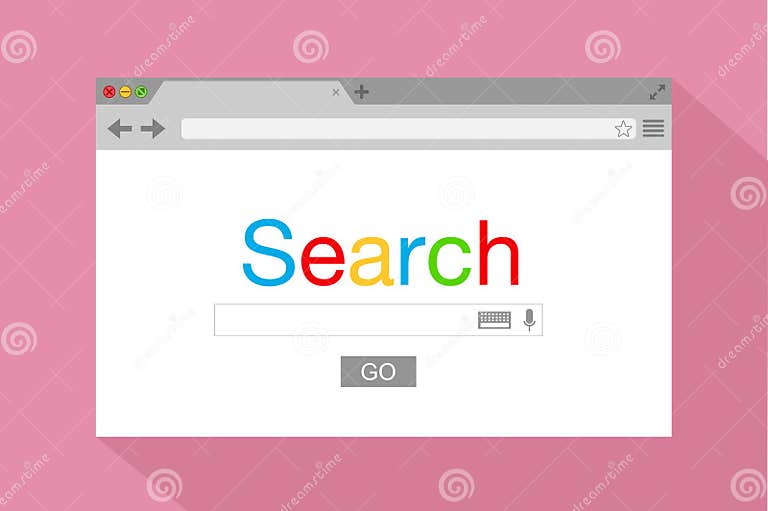 Flat Style Browser Window on Pink Background Stock Vector ...