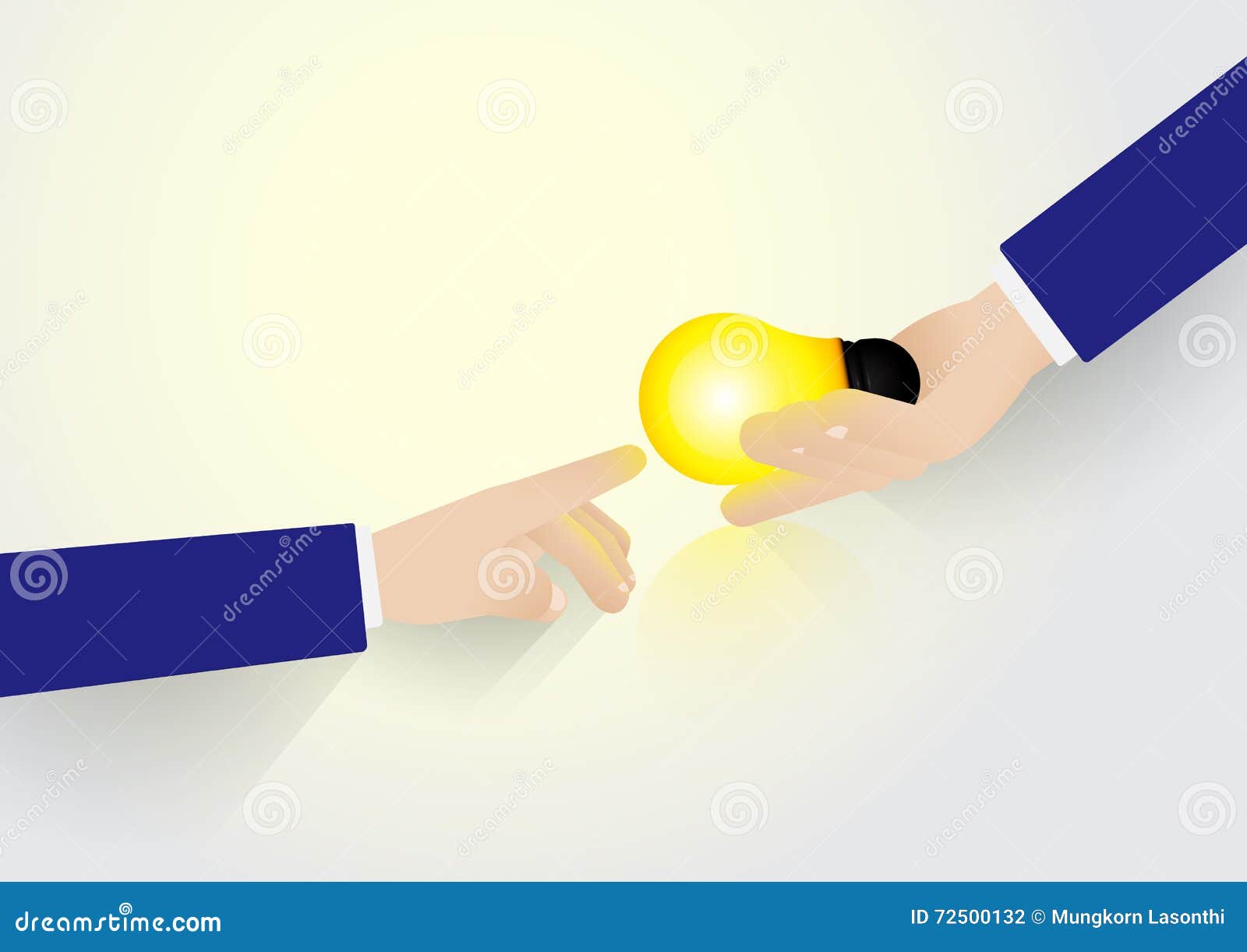 Flat Style. Businessman Hand Holding Ideas Light Bulb, Give Idea Stock ...