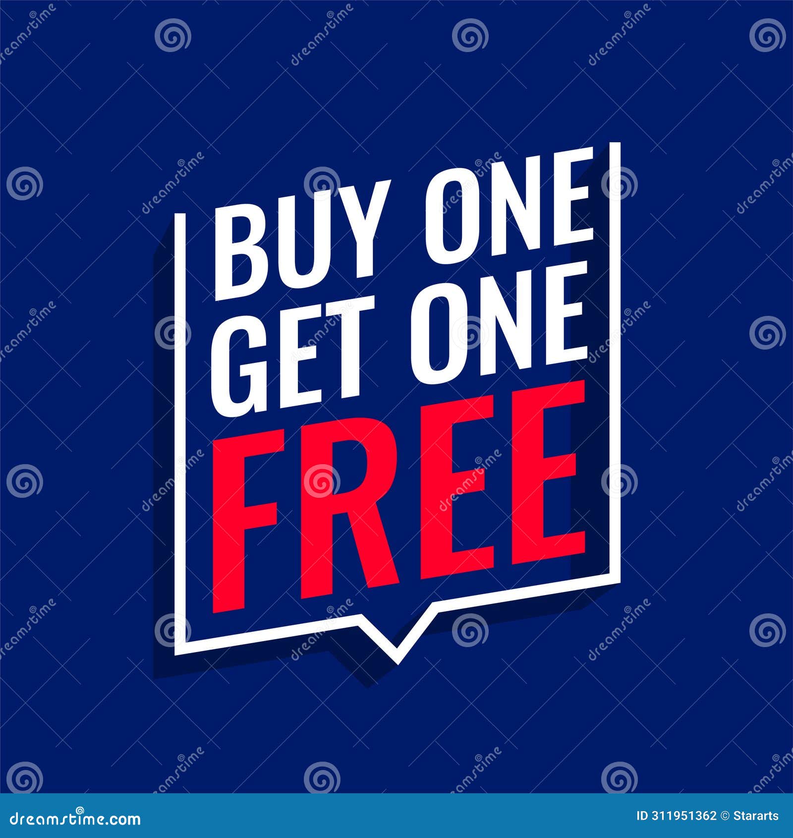 Flat Style Buy One Get One Free Discount Coupon Template Design Stock ...