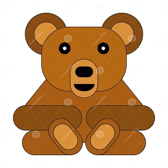 Flat style cartoon bear stock vector. Illustration of icon - 134126419