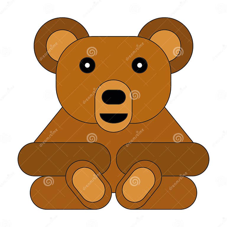 Flat style cartoon bear stock vector. Illustration of icon - 134126419