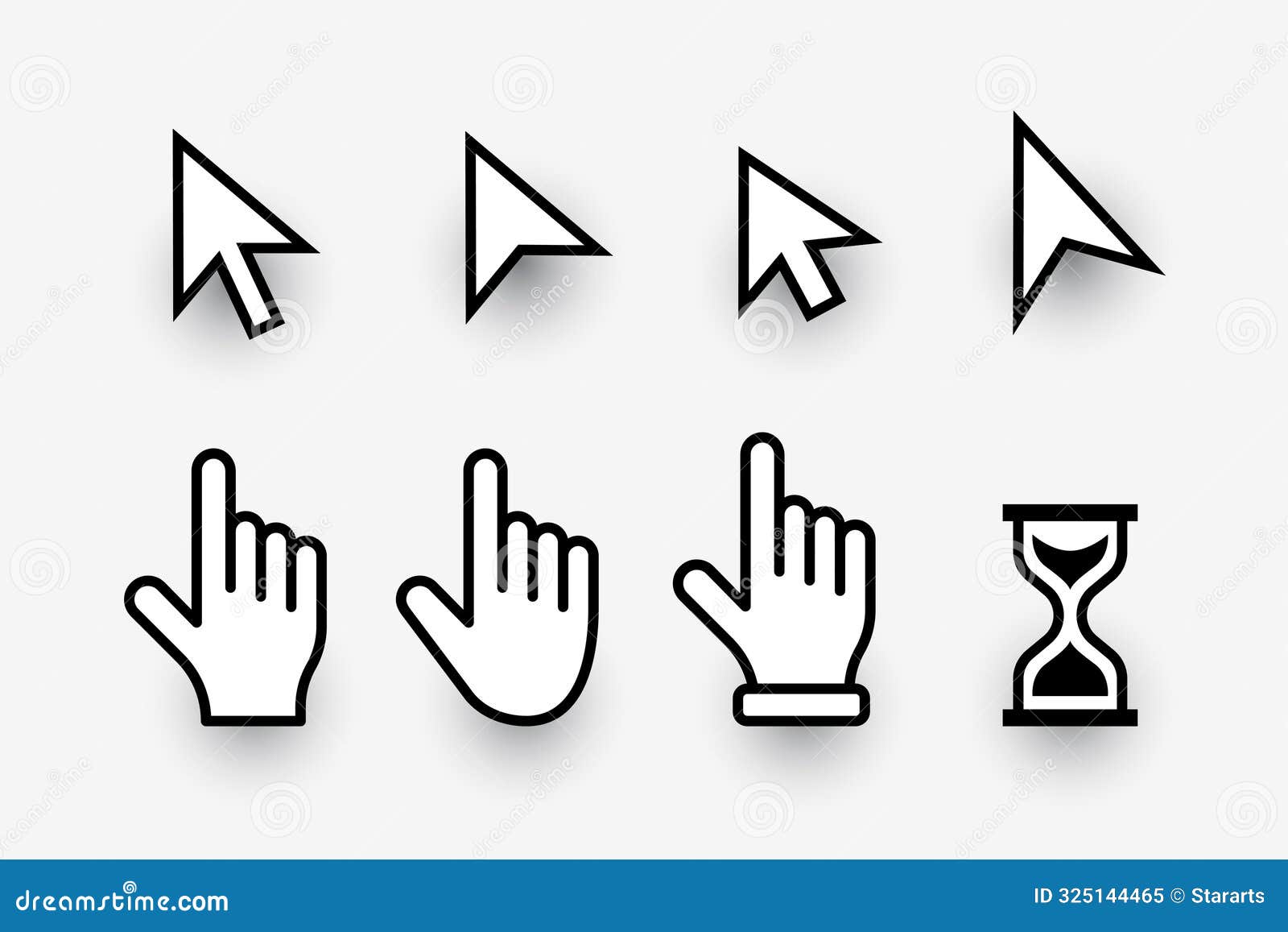 Finger Pointer And Smileys Of Emotions On A White Background. Cartoon ...