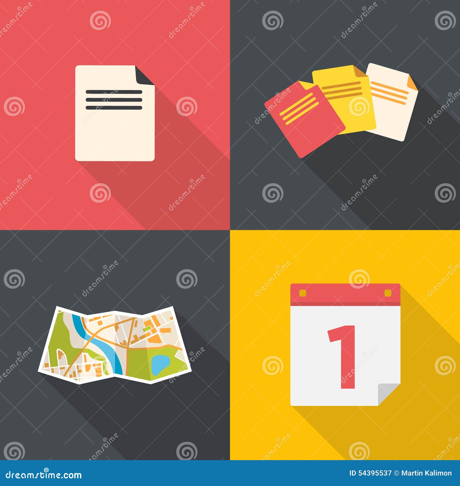 Flat style documents icon stock vector. Illustration of business - 54395537