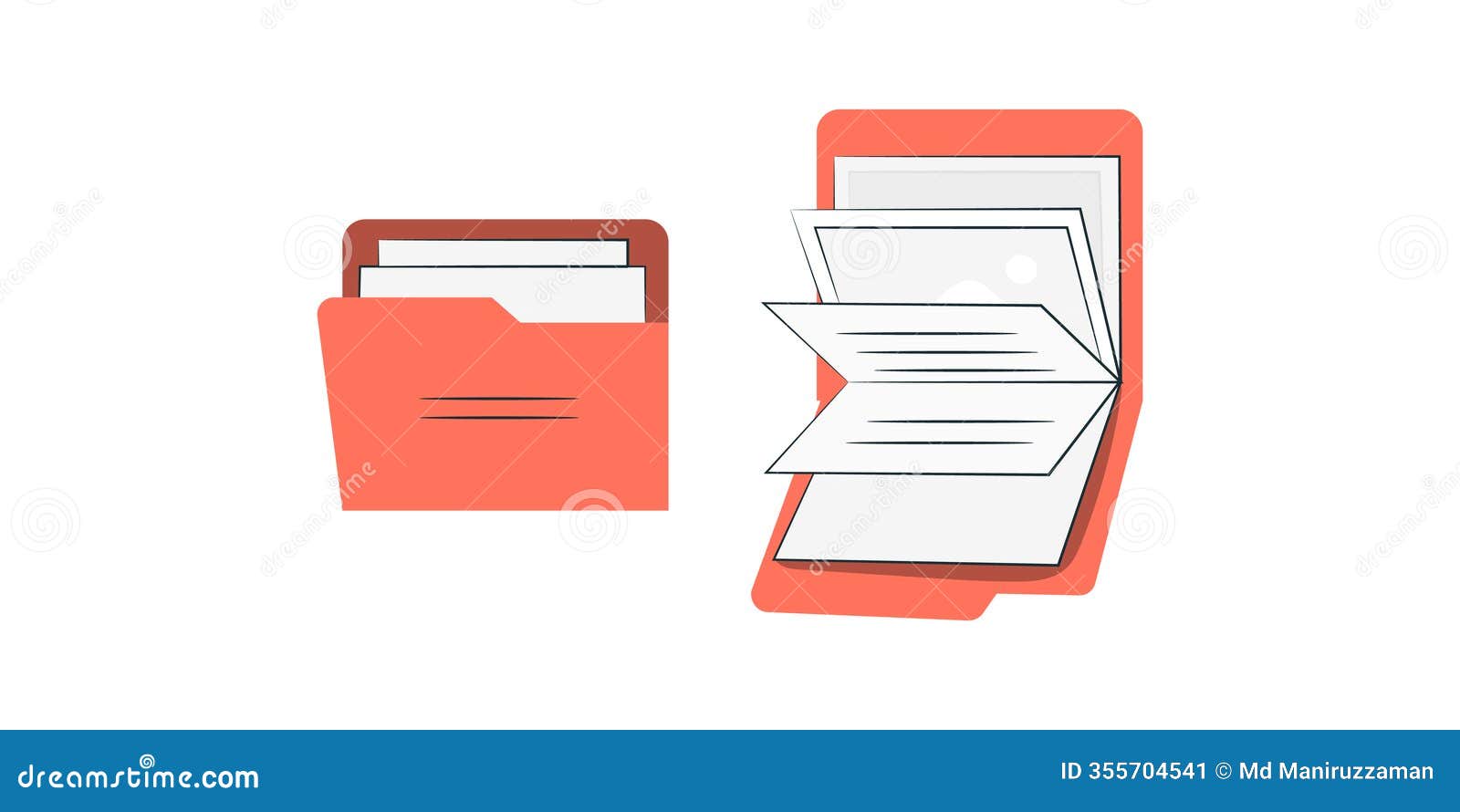 Folders Icon In Different Style Vector Illustration. Two Colored And ...