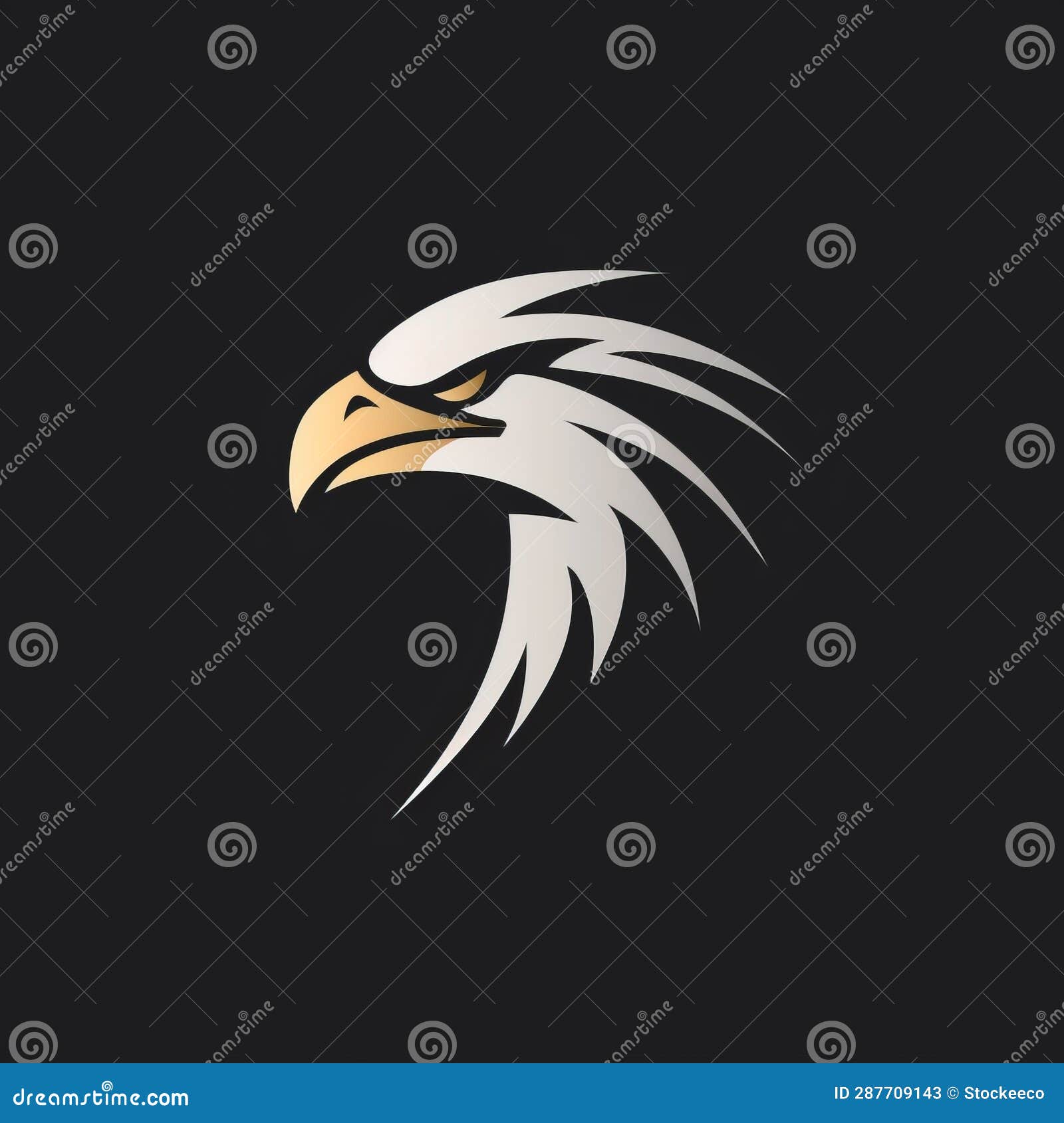 Flat Style Hawk Logo Design with Web Symbol Stock Illustration ...