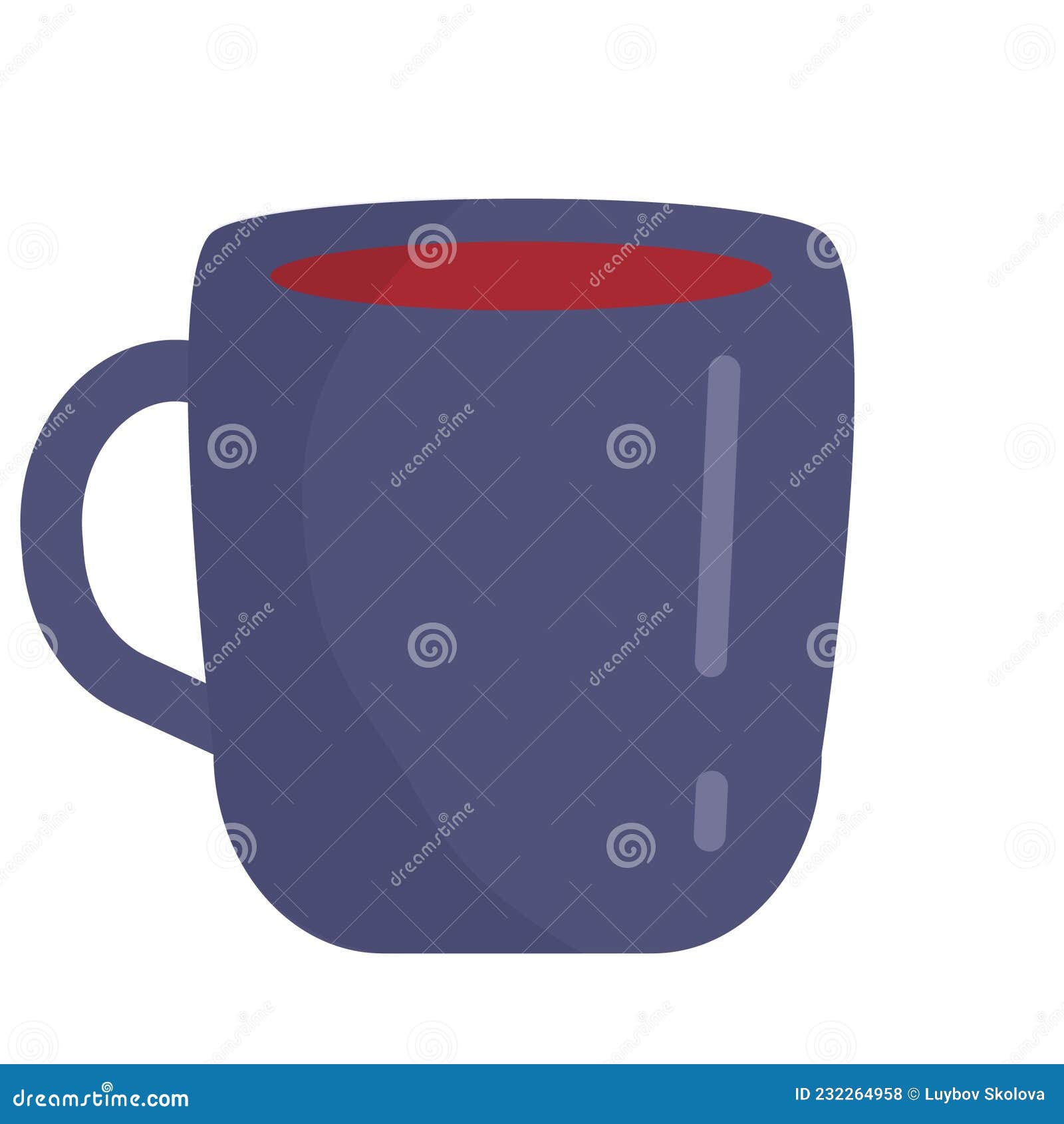 Flat style hot drink mug stock vector. Illustration of graphic - 232264958