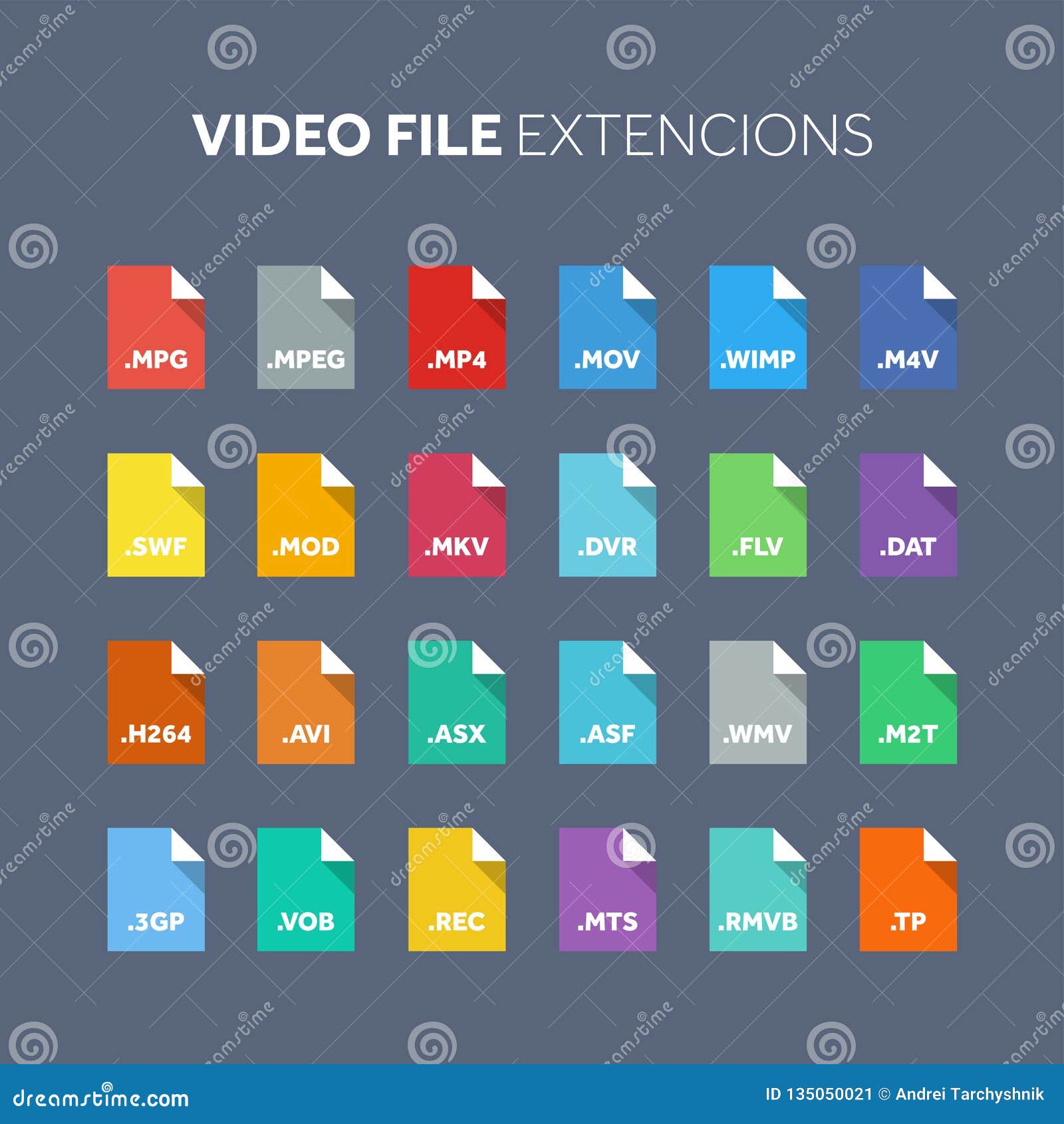 Flat Style Icon Set. Source Code, Programming File Type, Extension ...