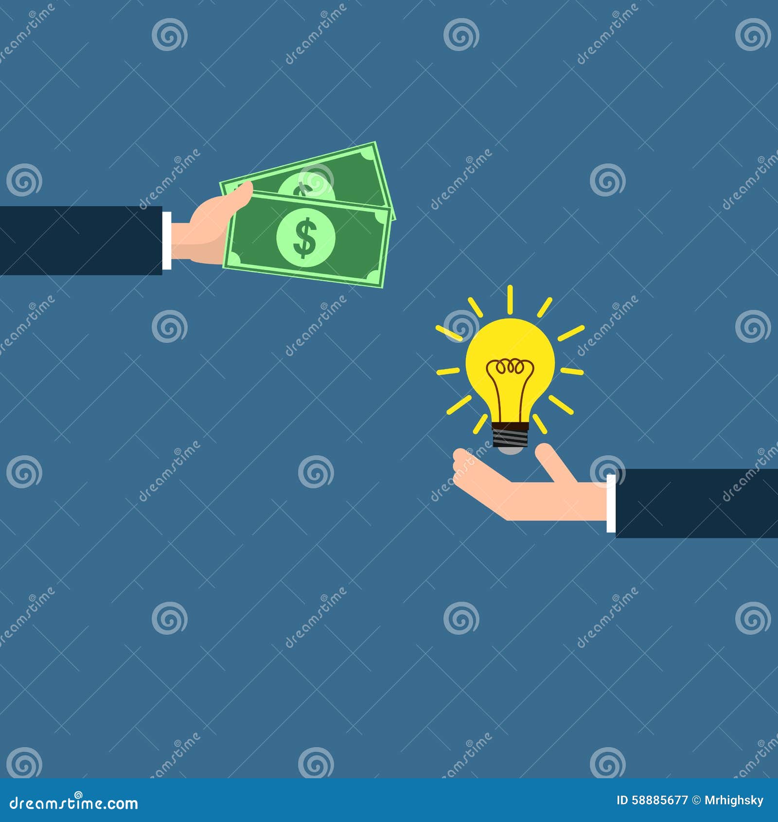 Flat Style Idea for Sale Concept Stock Vector - Illustration of ...