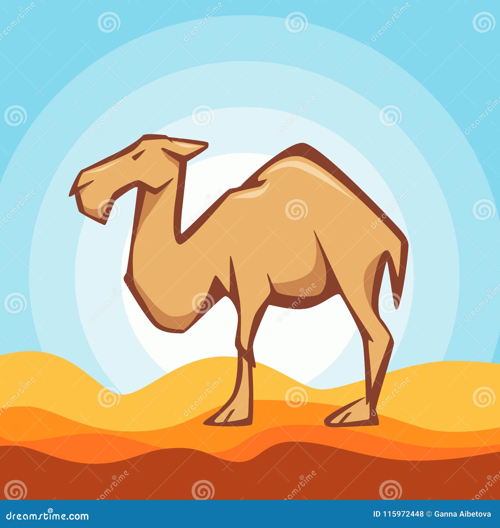 Flat Style Illustration of Camel. Good for Logo Stock Vector ...