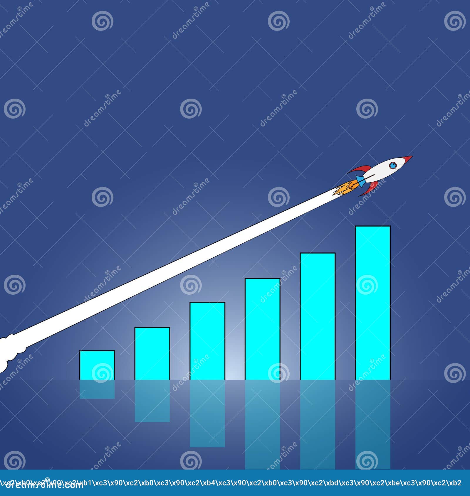 Flat Style Illustration with Spaceship. Rocket Stock Vector ...
