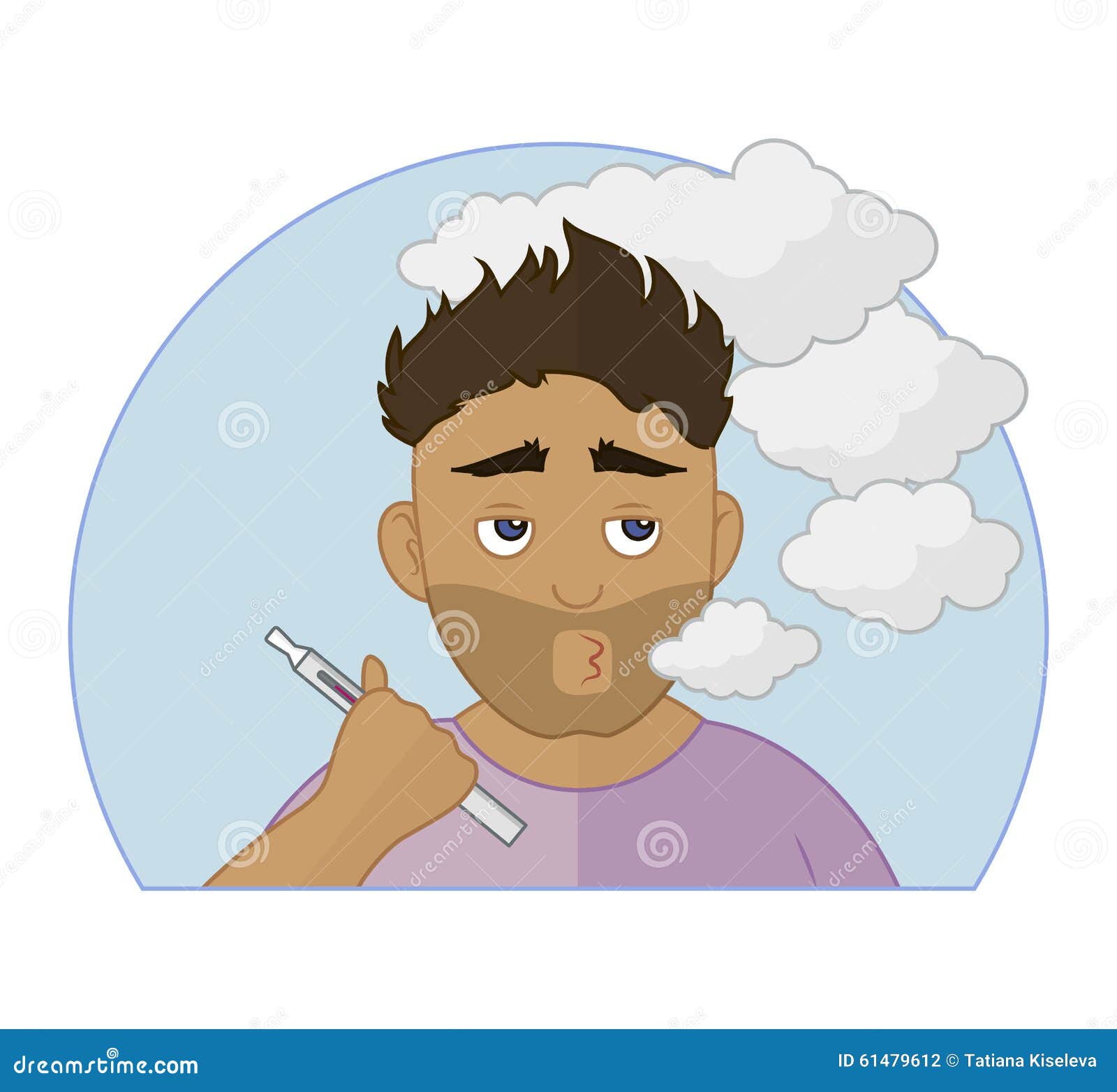 Flat Style Man Vaping E-cigarette Stock Vector - Illustration of smoker ...