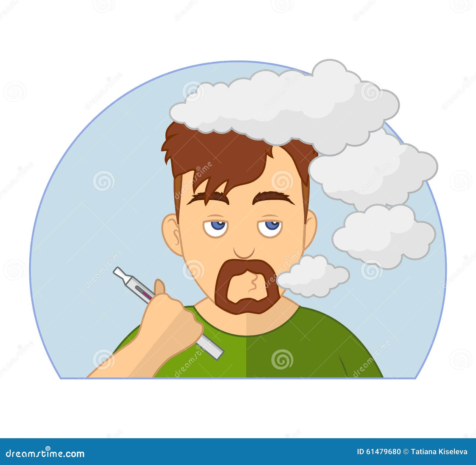 Flat Style Man Vaping E-cigarette Stock Vector - Illustration of adult ...
