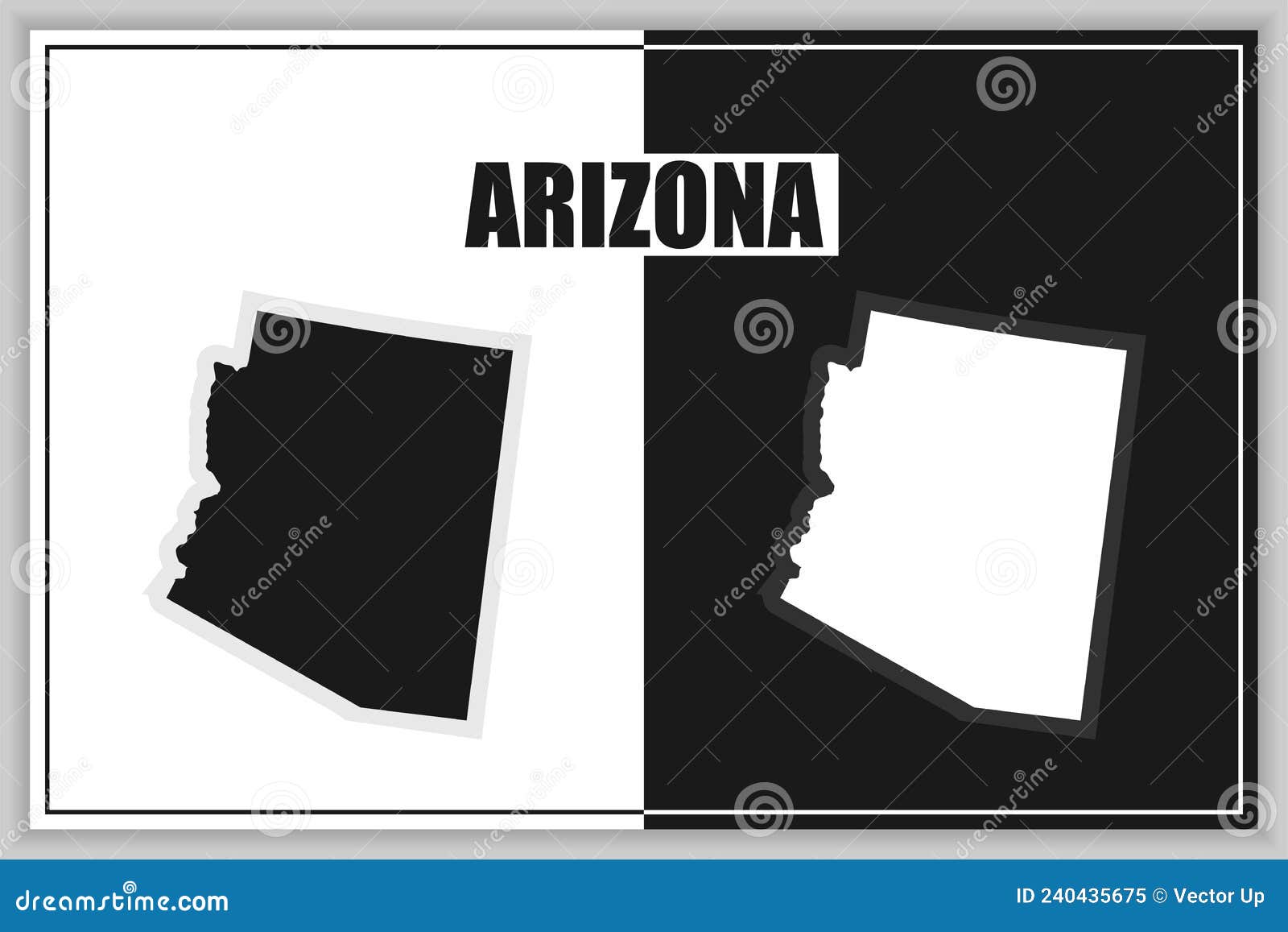 Flat Style Map of State of Arizona, USA. Arizona Outline Stock Vector ...
