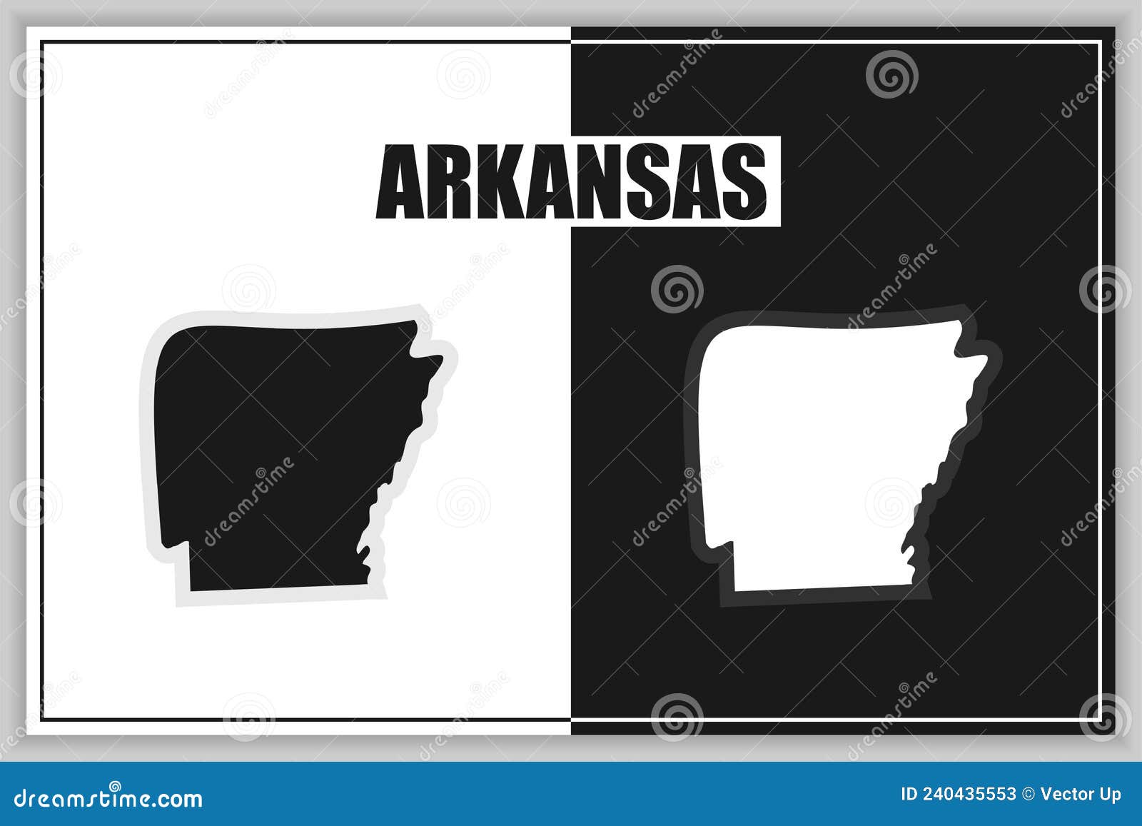 Flat Style Map of State of Arkansas, USA. Arkansas Outline Stock Vector ...