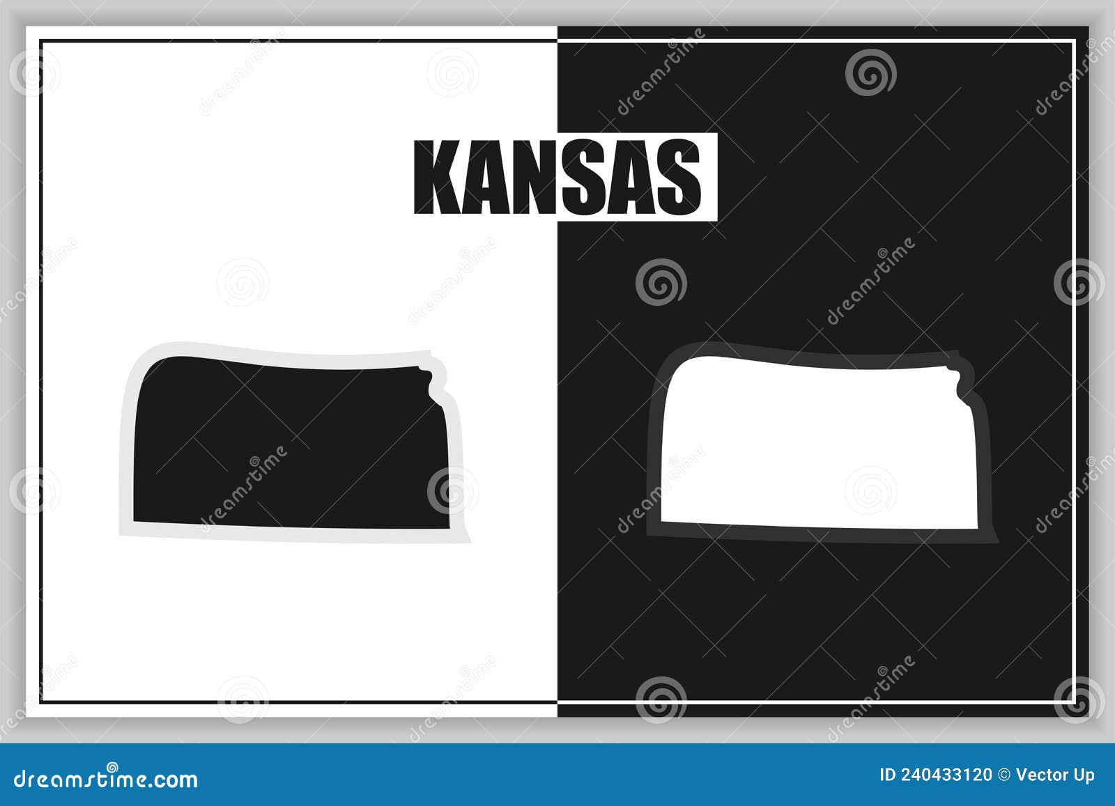 Flat Style Map of State of Kansas, USA. Kansas Outline Stock Vector ...
