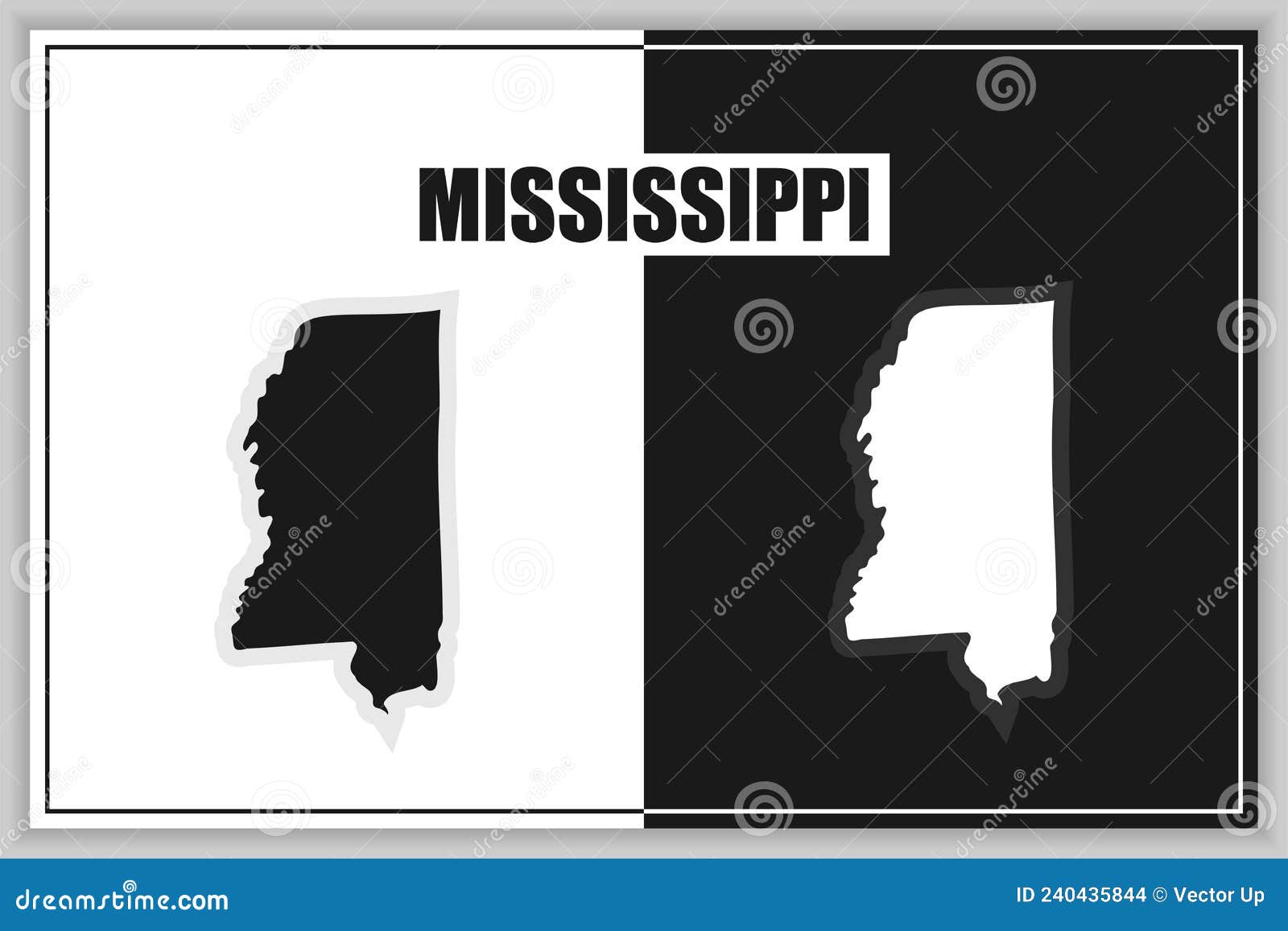 Flat Style Map of State of Mississippi, USA. Mississippi Outline Stock ...