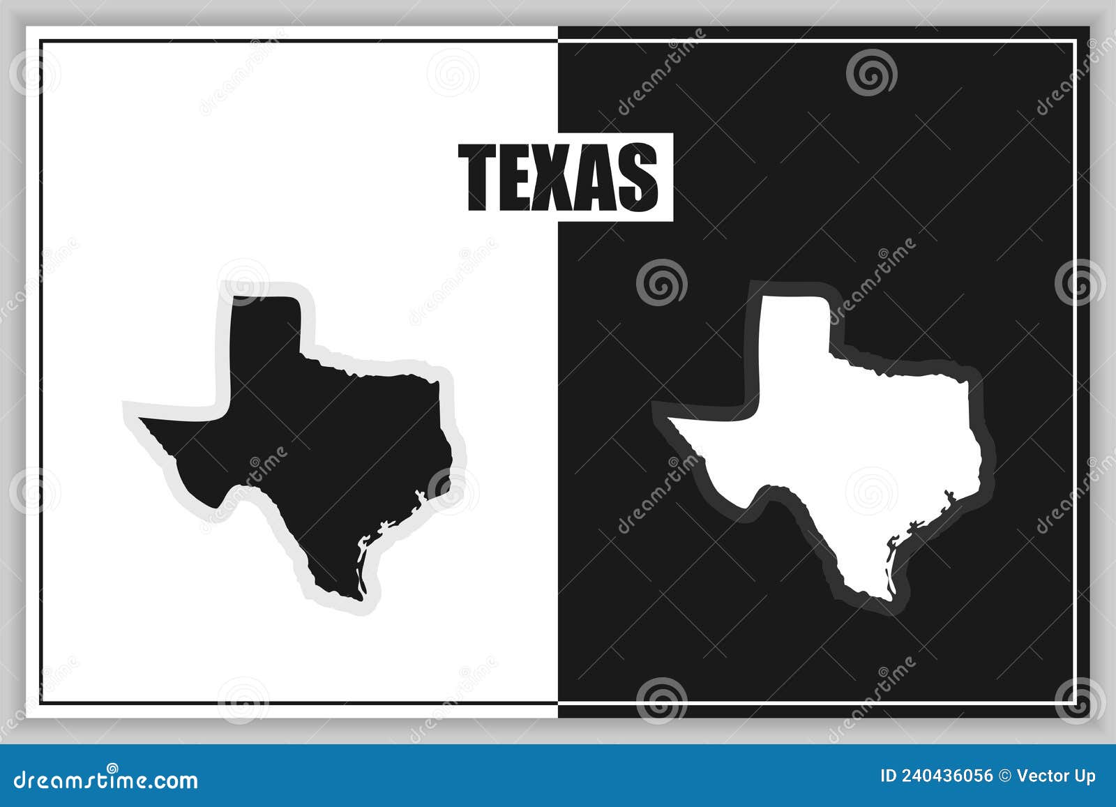 Flat Style Map of State of Texas, USA. Texas Outline Stock Vector ...
