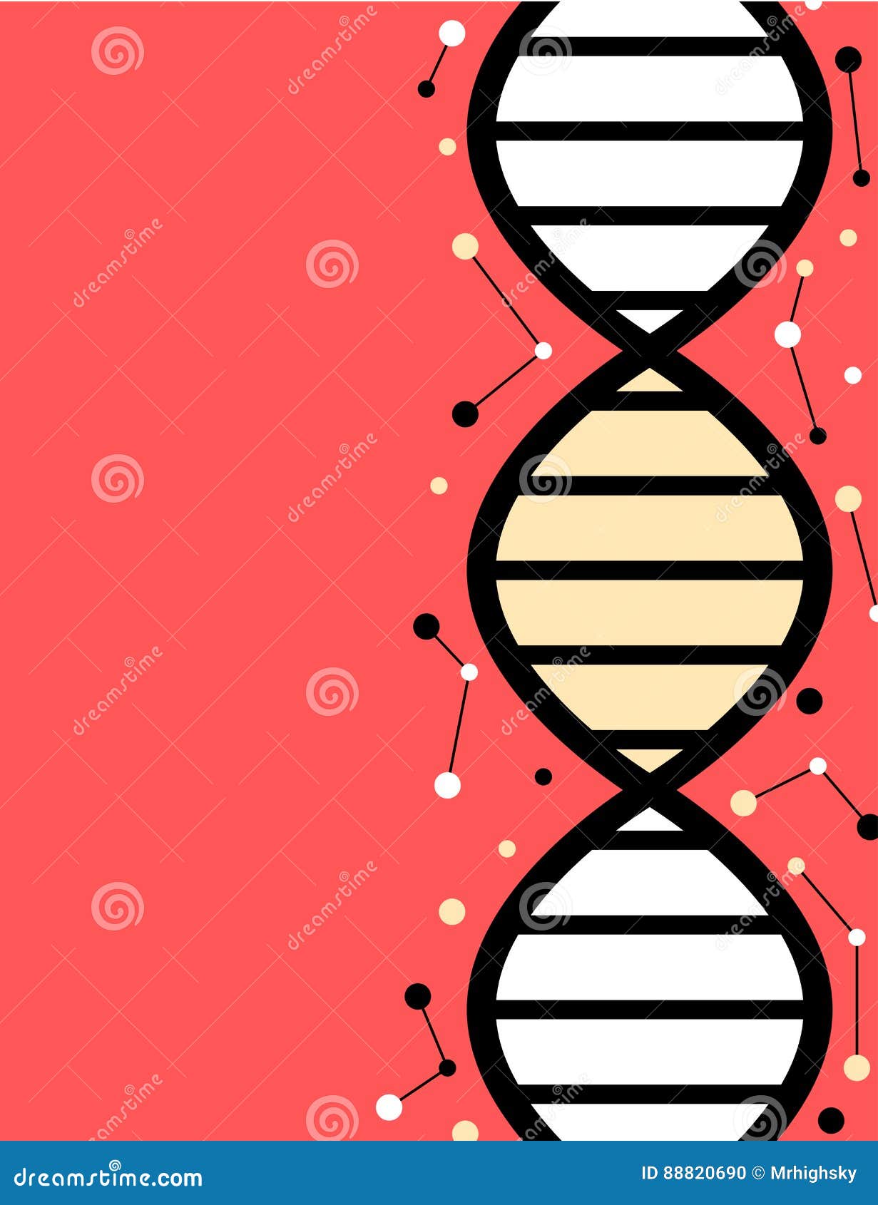Flat Style Minimalist Poster with DNA Strand Stock Vector ...