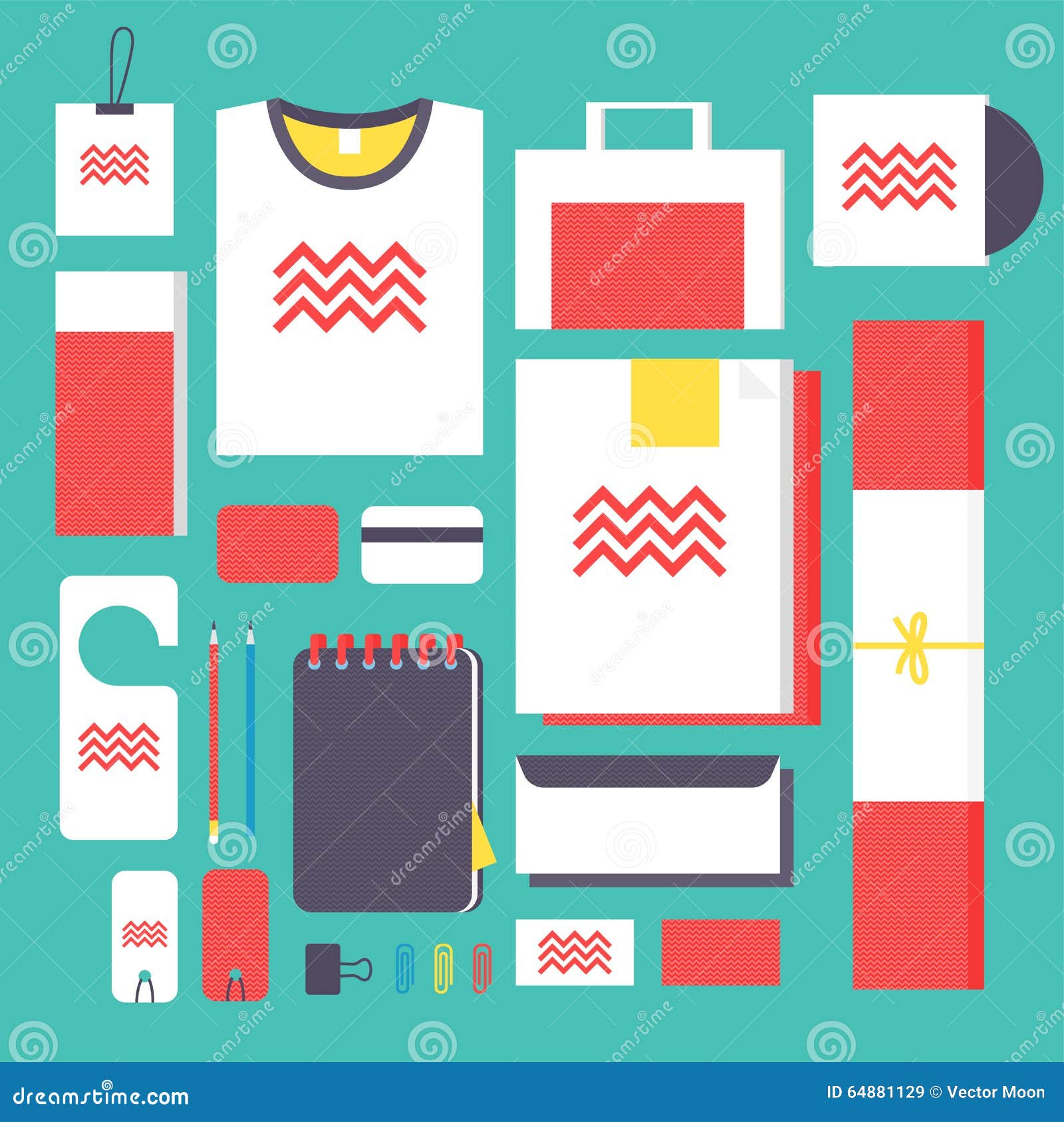 Flat Style Mockup Design Templateign Stock Vector - Illustration of ...