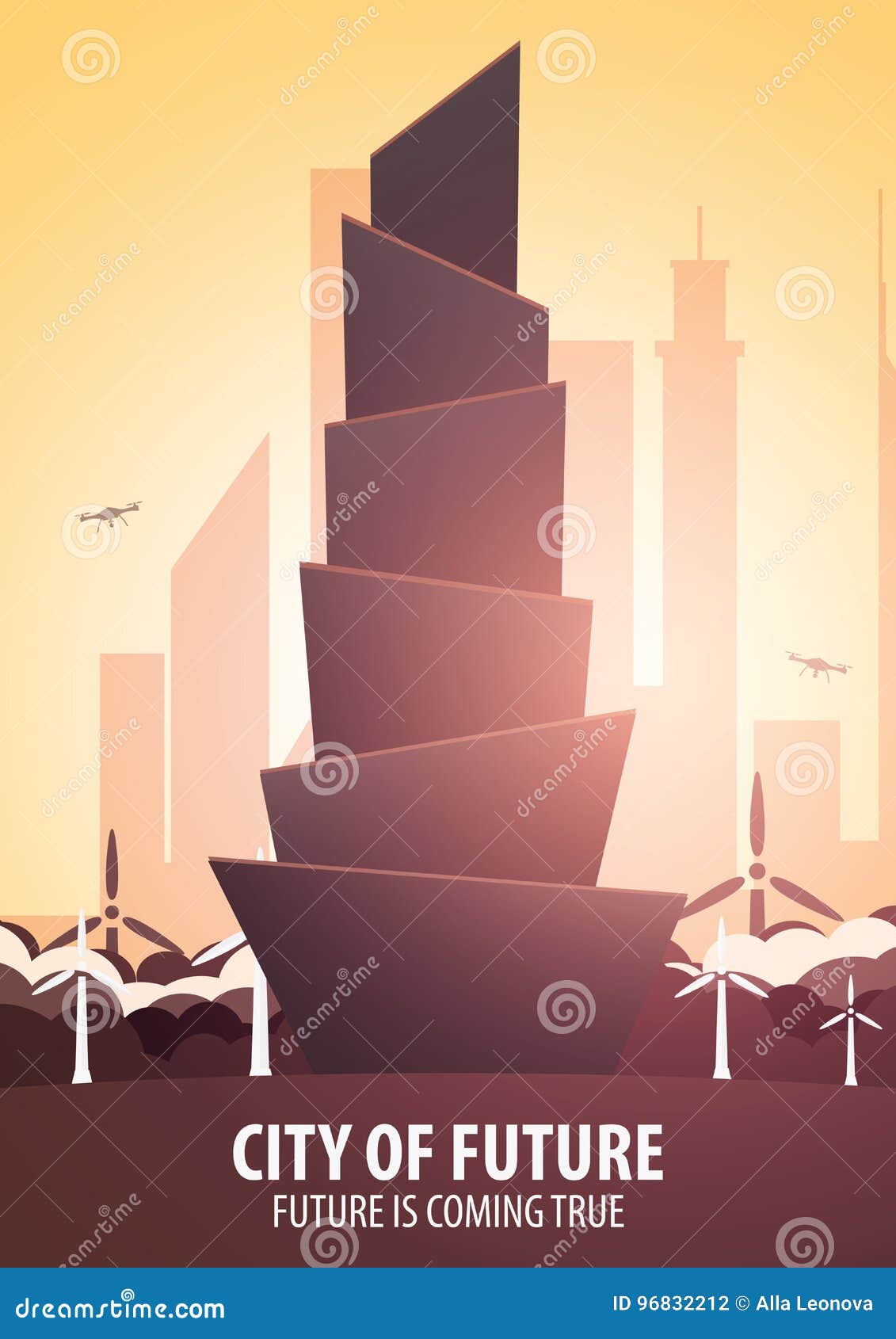 Flat Style Modern City Houses. Building of Future. Architecture of the ...