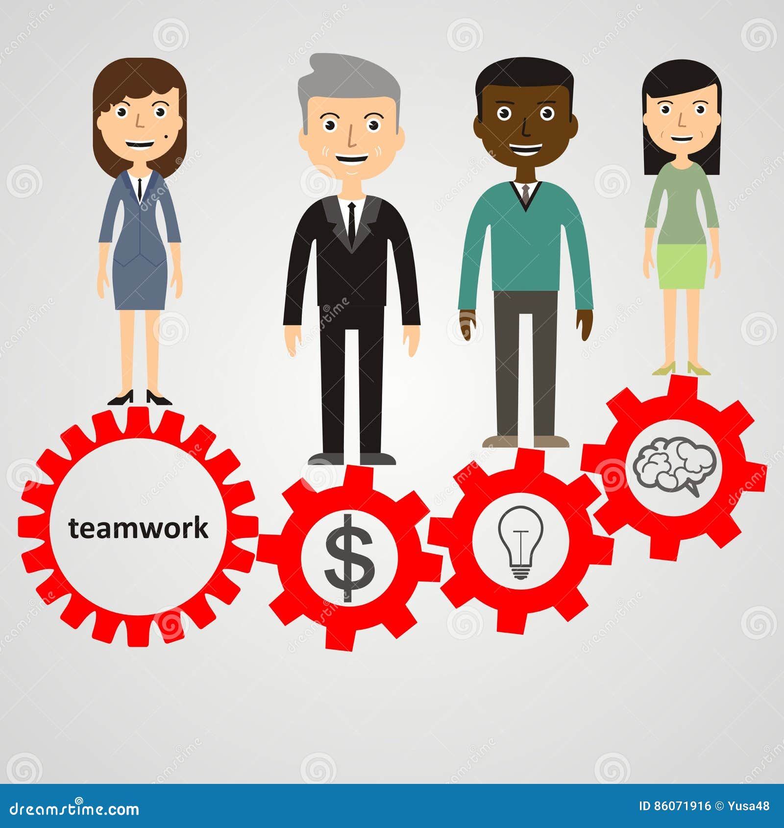 Flat Style Modern Effective Process Teamwork, Workforce Infographic ...