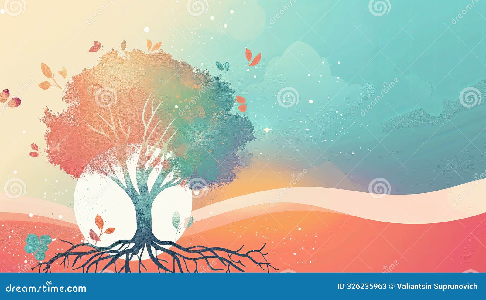 Flat Style Nature Inspired Illustration of Psychological Concepts ...