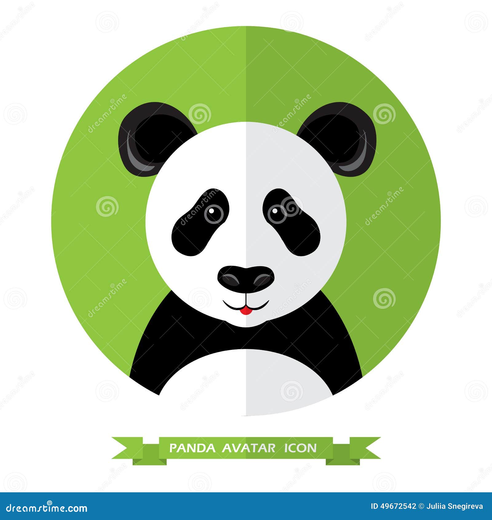Flat Style Panda Bear Avatar Icon. Design Element. Stock Vector ...