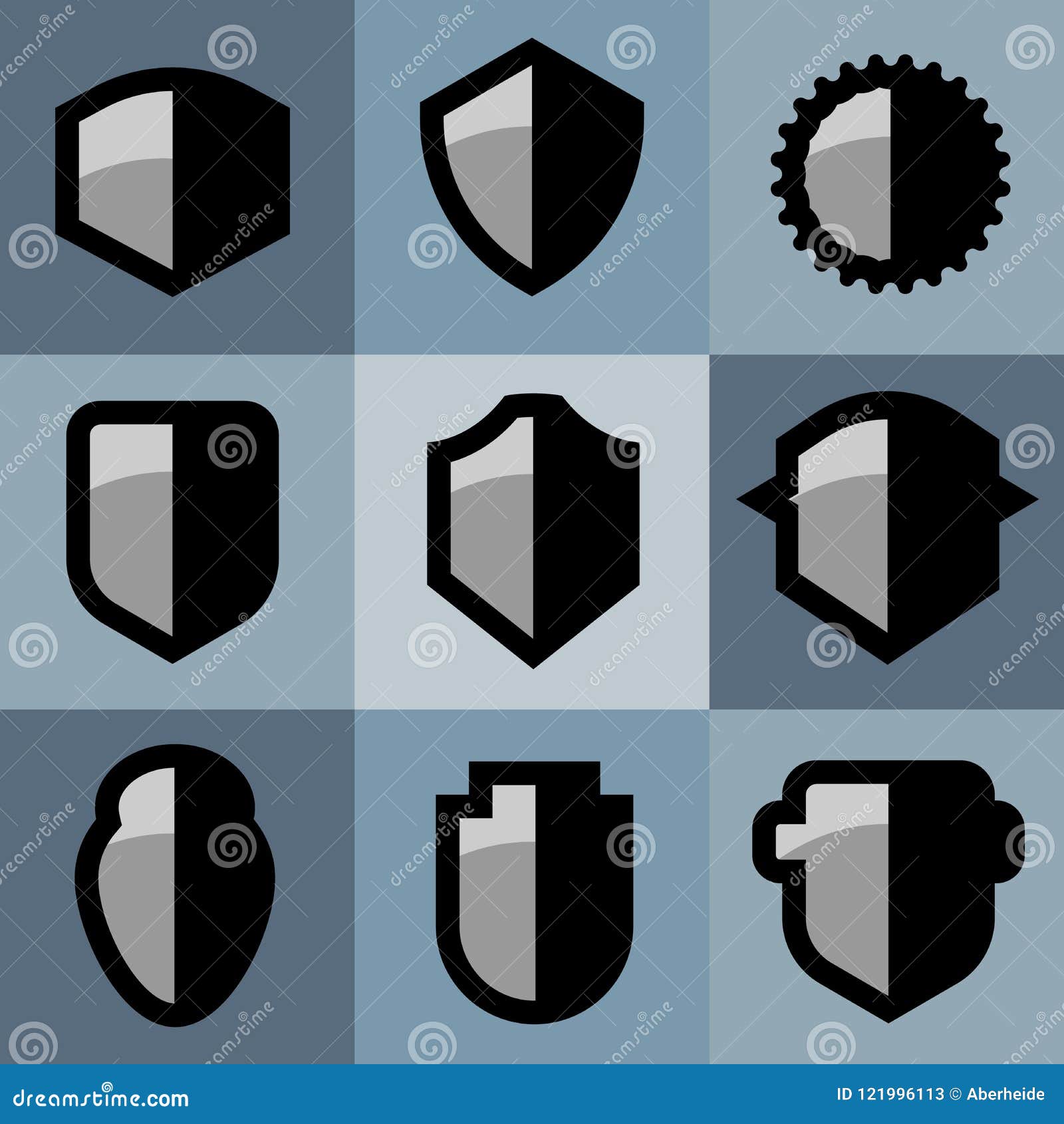 Flat Style Protective Shields Stock Vector - Illustration of safeguard ...