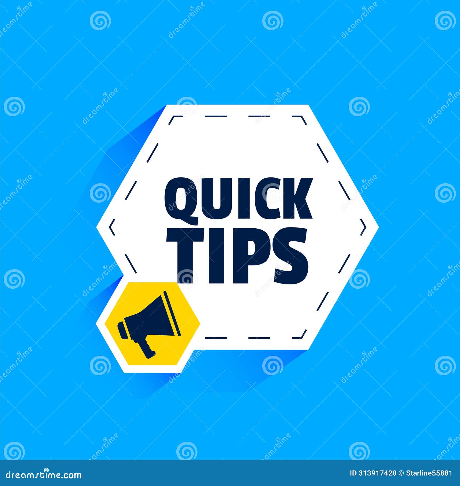 Flat Style Quick Tips Background with Megaphone Stock Vector ...