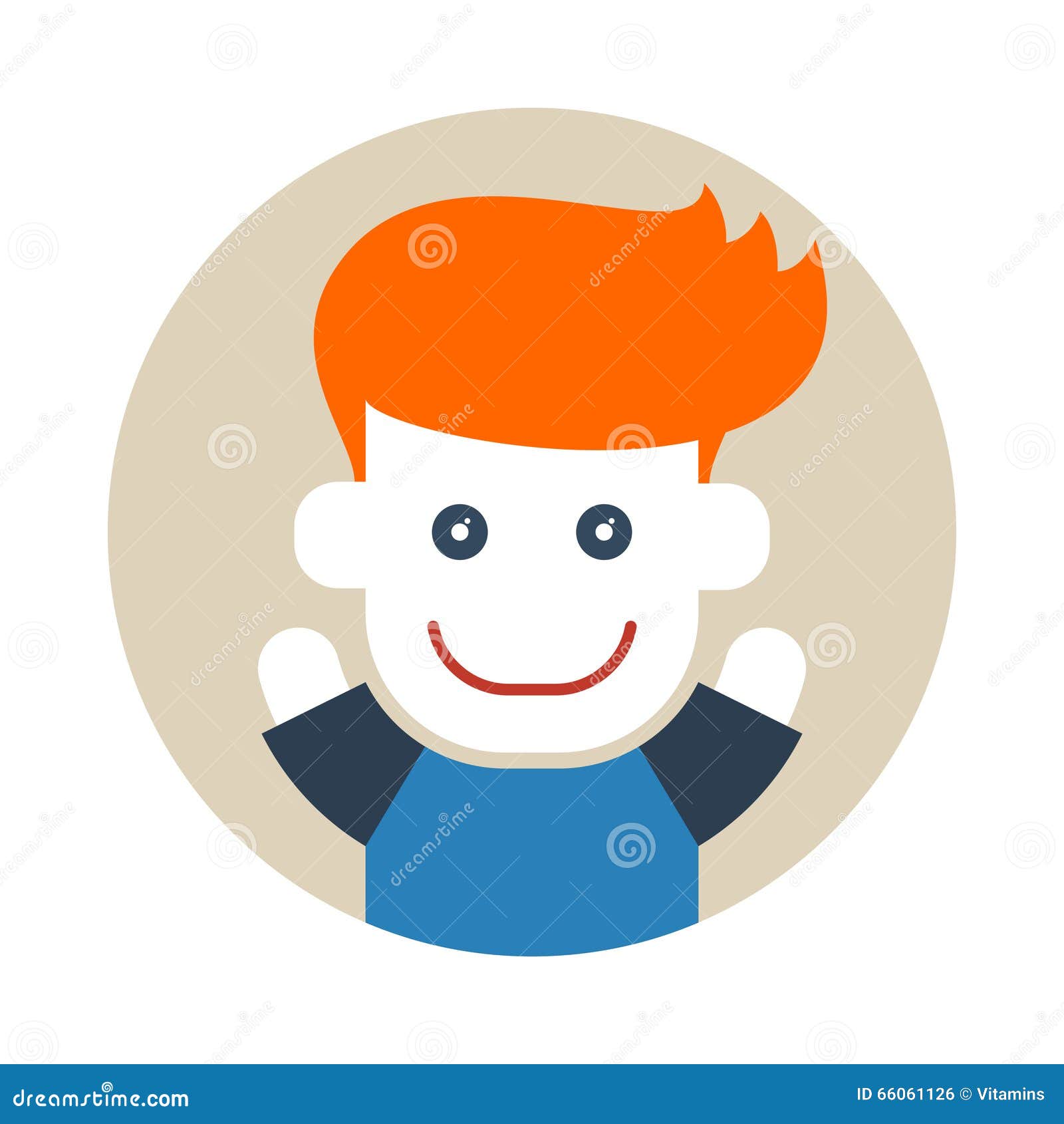 Flat style red-haired boy stock vector. Illustration of vector - 66061126