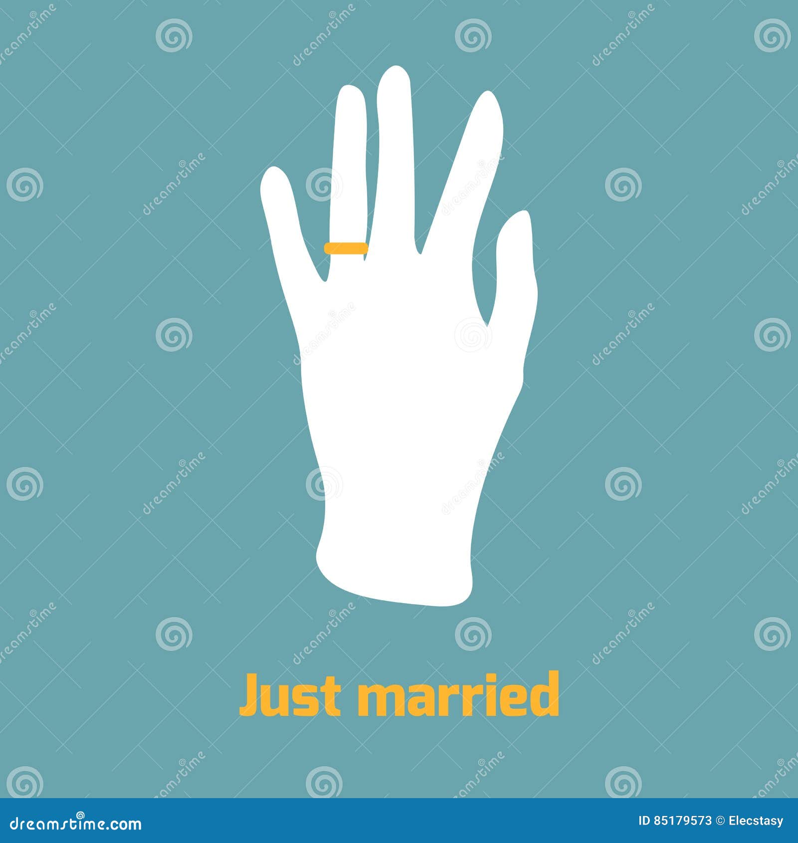 Flat style ring finger stock vector. Illustration of happiness - 85179573