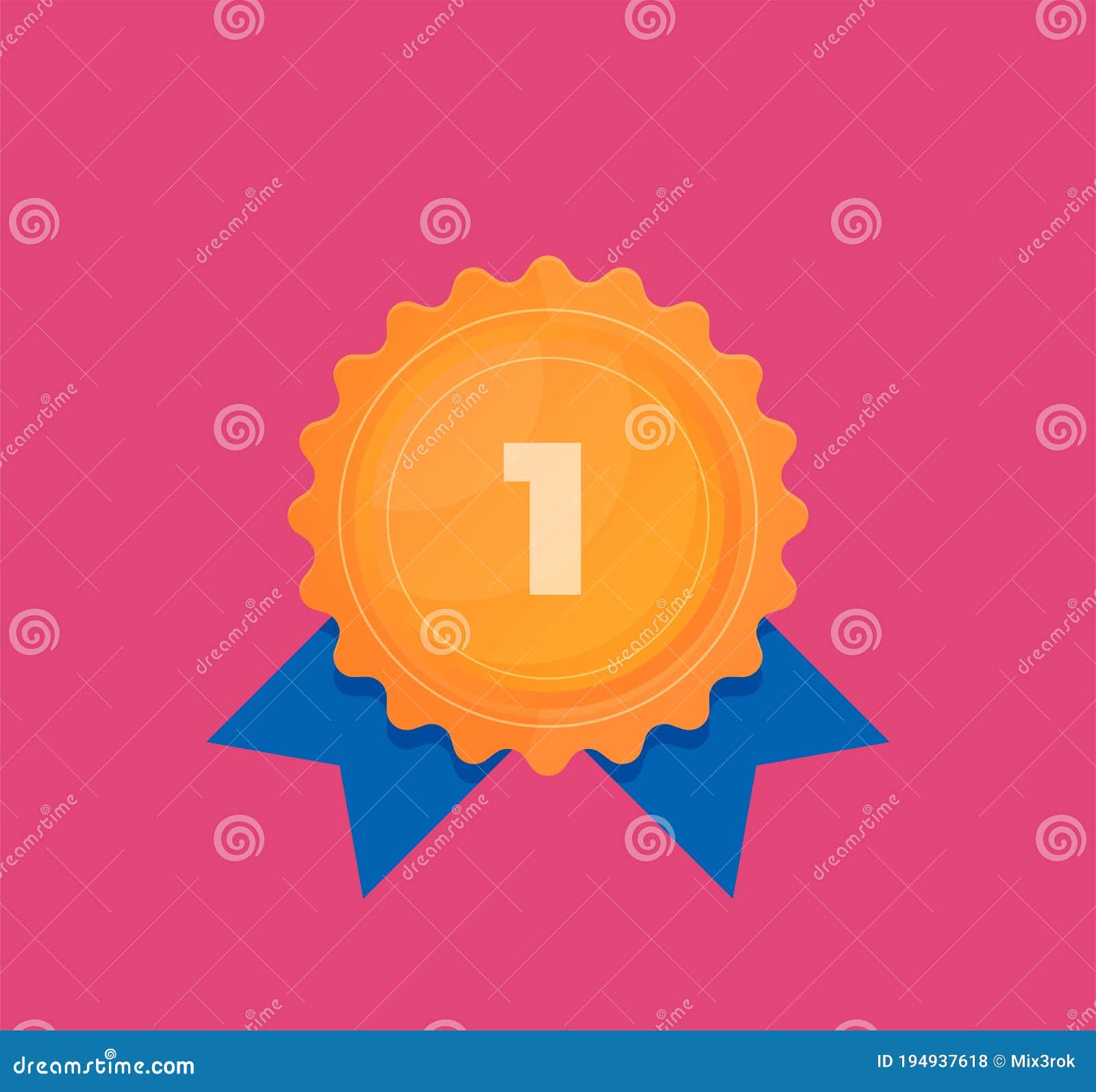 Flat Style Rosette Vector Icon Illustration Stock Vector - Illustration ...