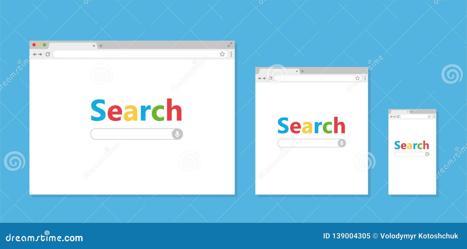 Flat Style Set. Browser Window Search Bar - Stock Vector Stock Vector ...