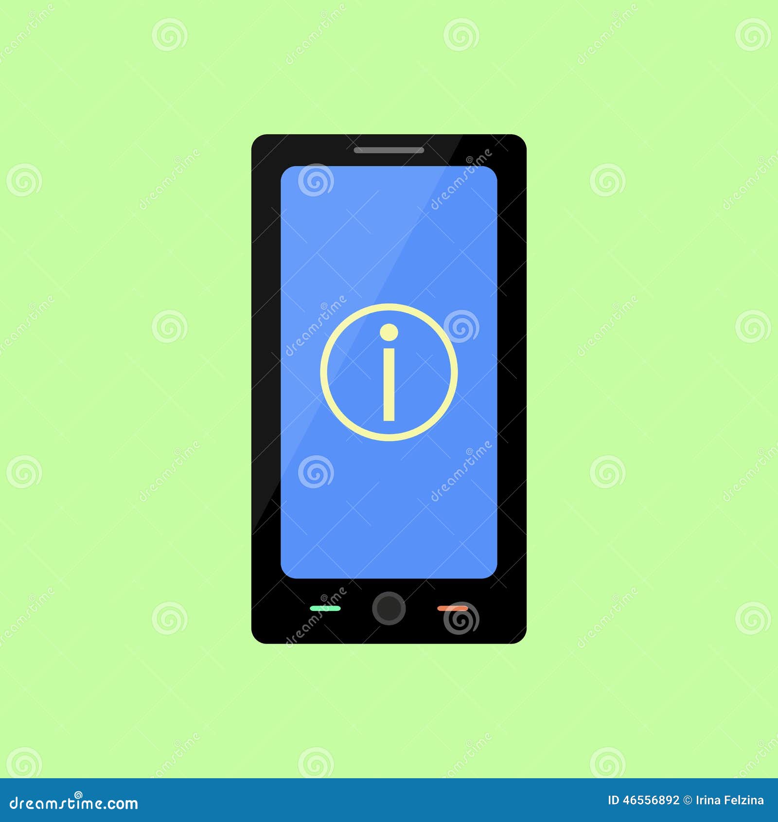 Flat Style Smart Phone with Information Sign Stock Vector ...