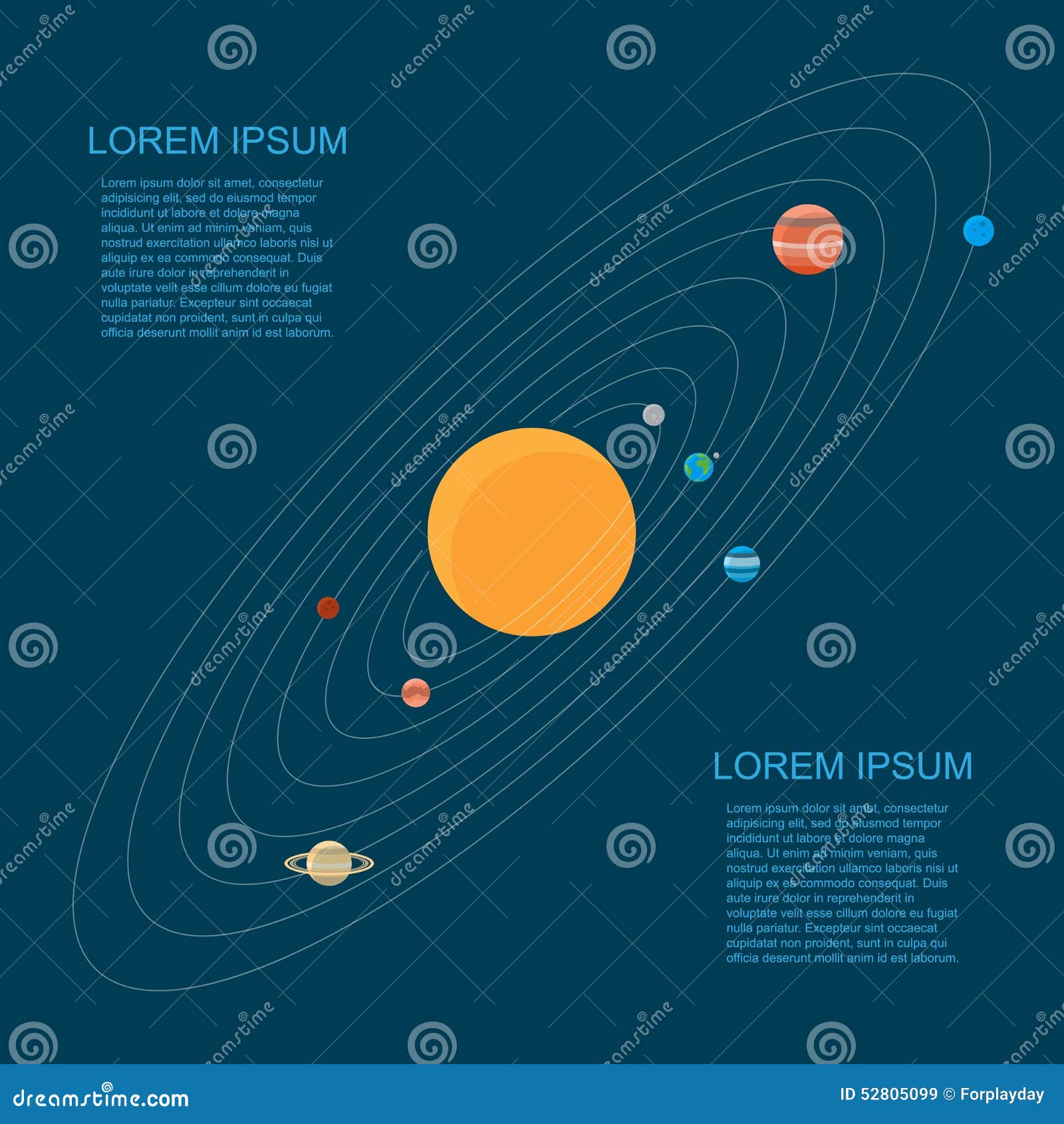 Flat Style Solar System Illustration Stock Vector - Illustration of ...