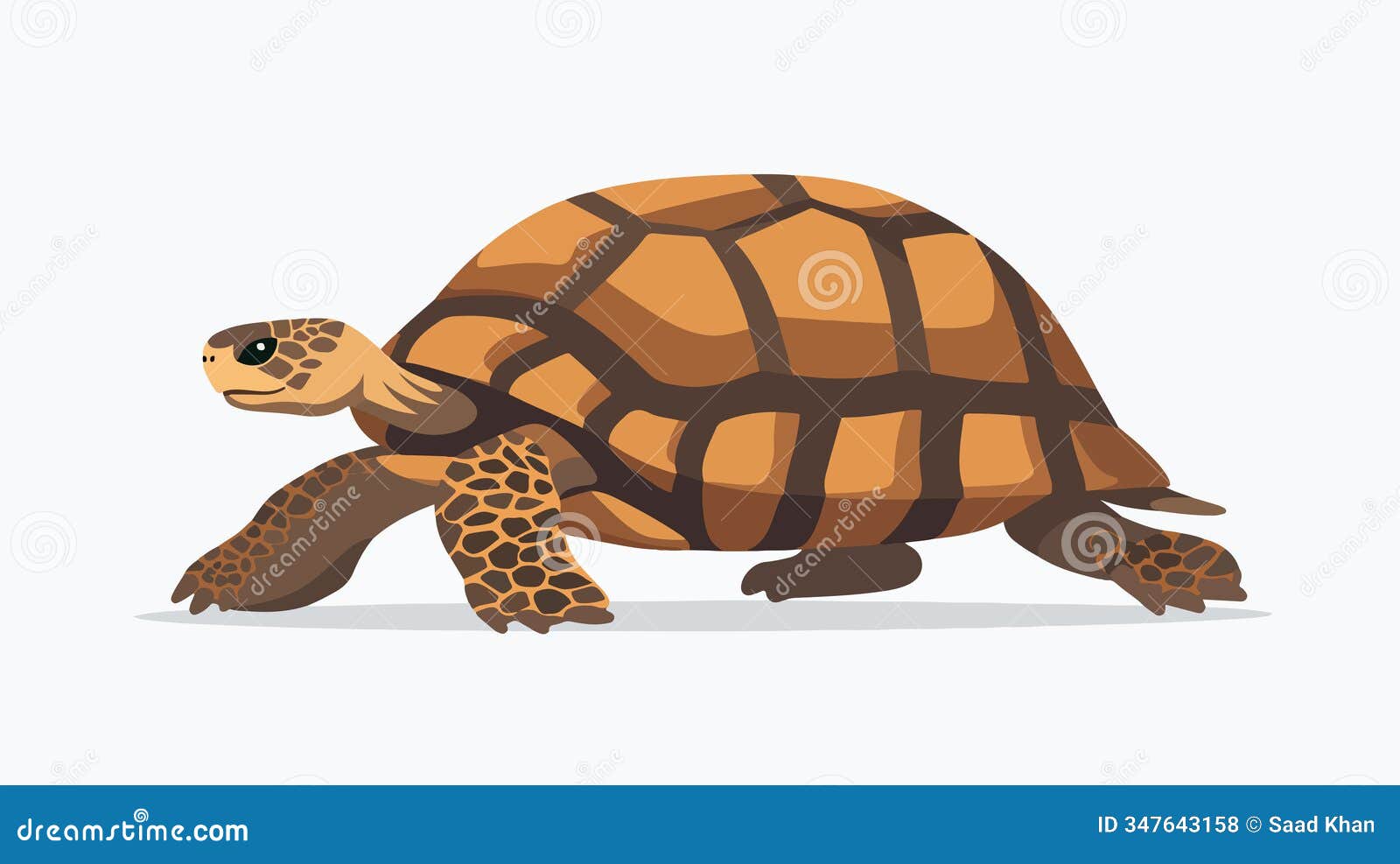 Flat Style Turtle Vector Illustration for Animal Designs Stock ...